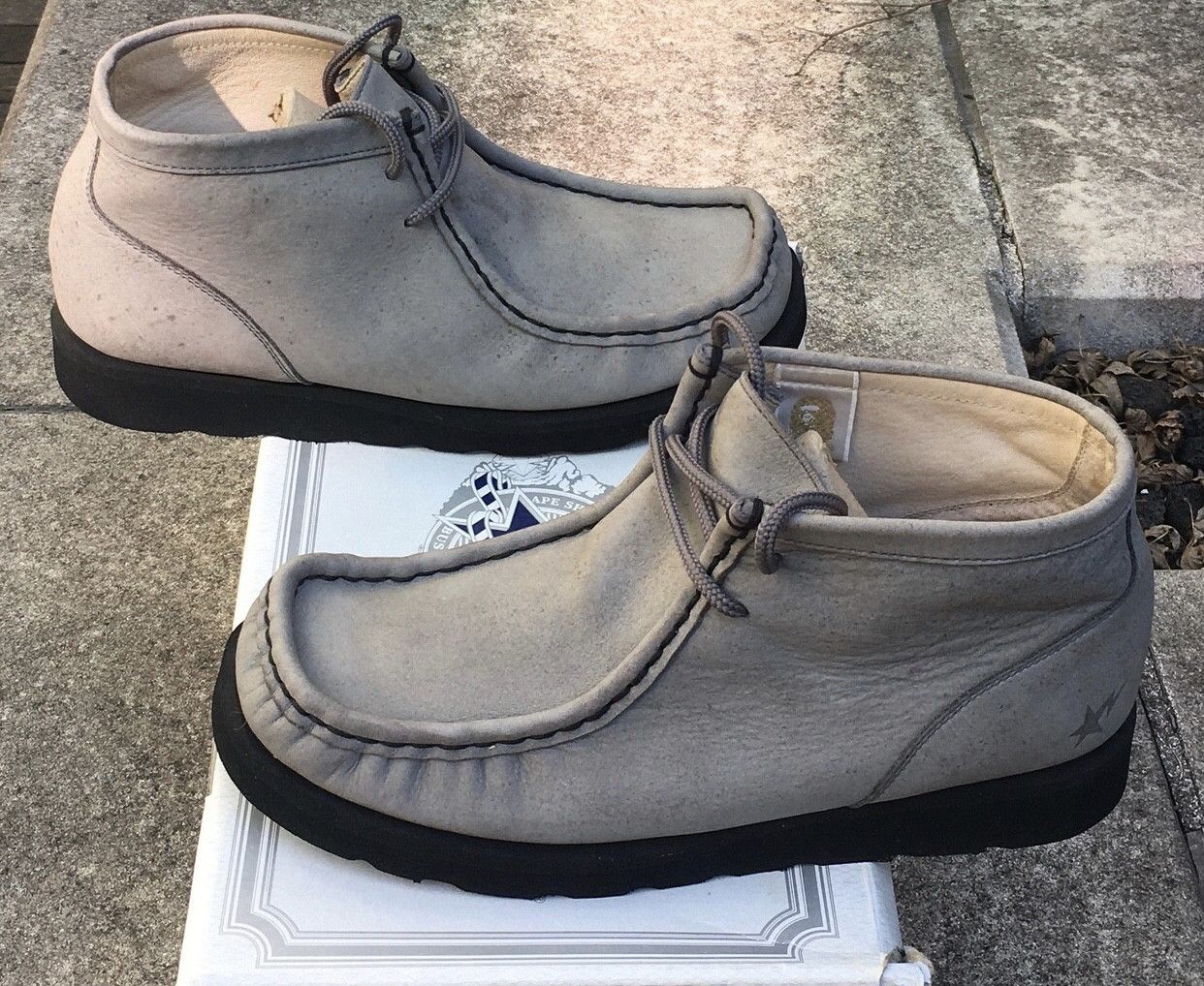 Bape Bape bapesta logo high top Clarks chukka | Grailed