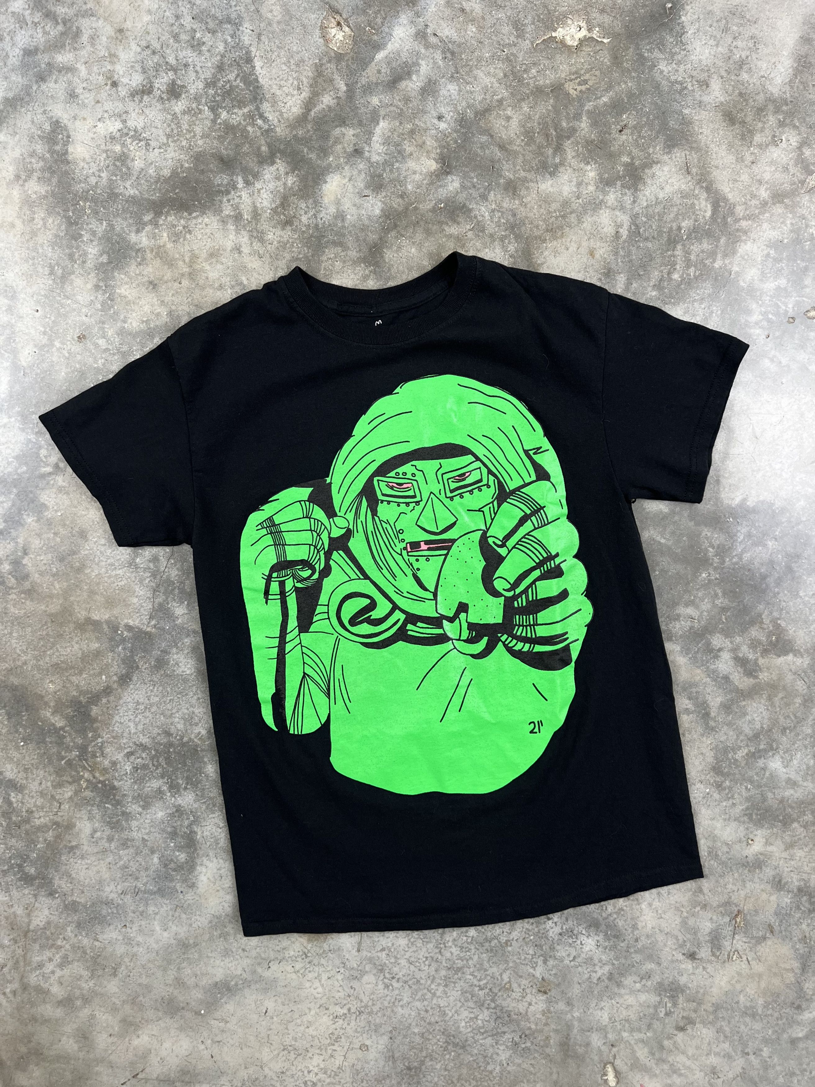 Mf Doom MF Doom Neon Portrait Memorial Tee X of 21 Black Medium | Grailed