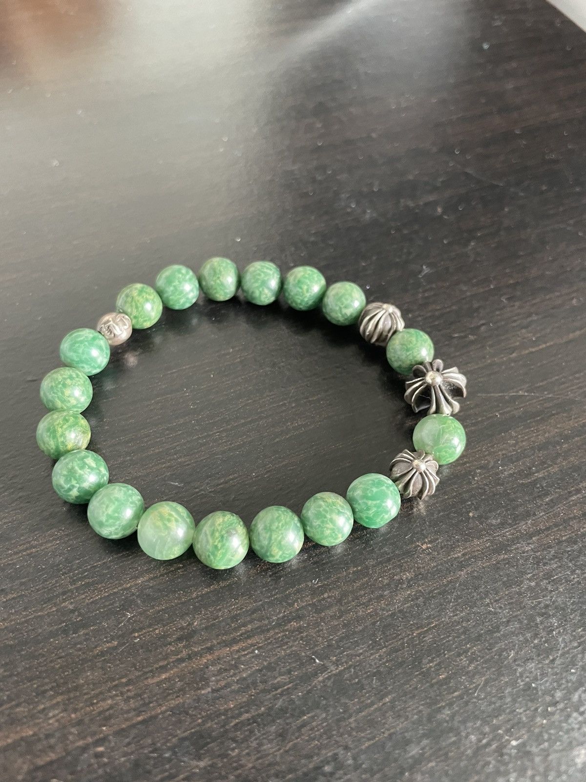 Chrome Hearts Chrome Hearts Green Jade Bead Bracelet Gently Used | Grailed