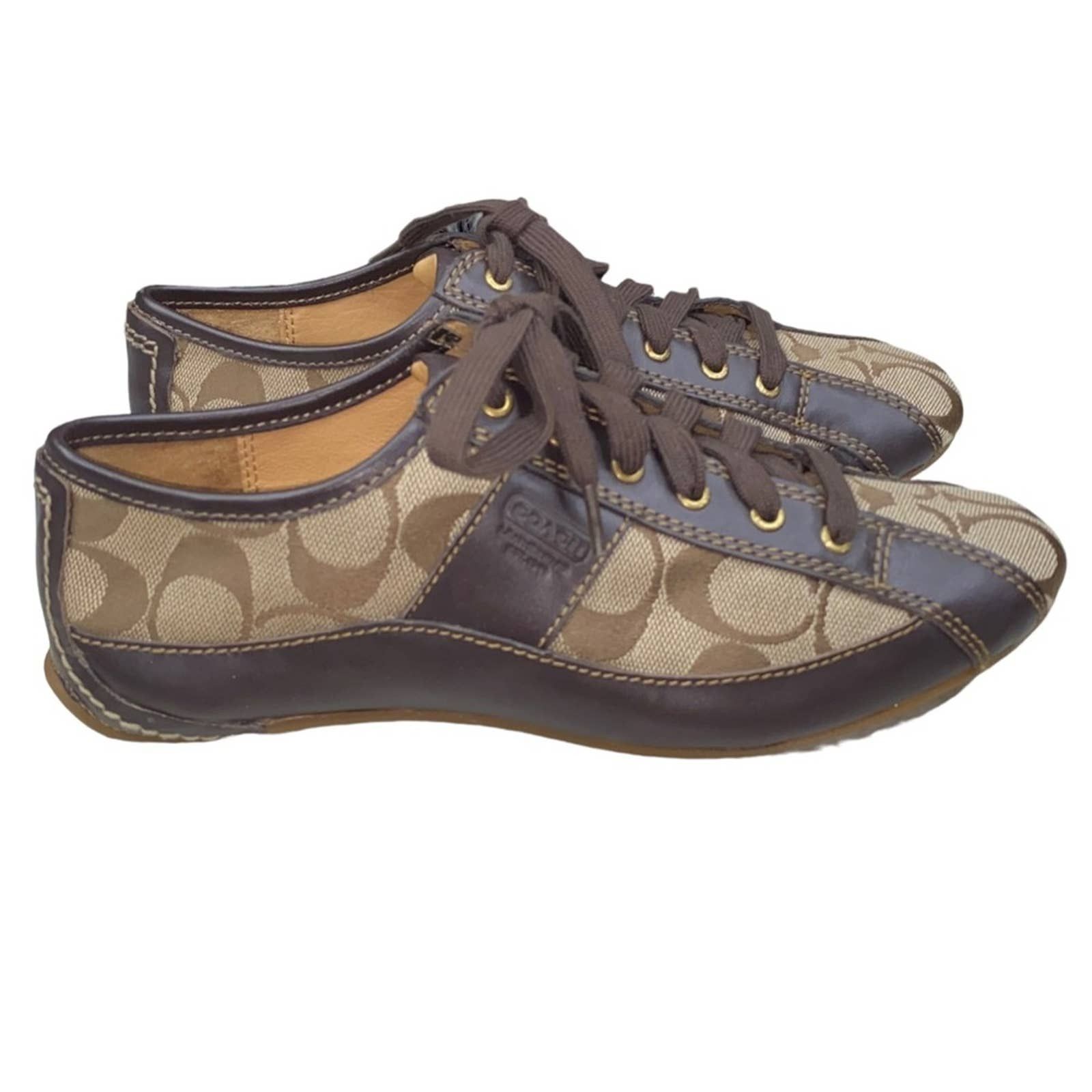 Coach Coach Women’s Suee Brown Tan Signature Canvas Sneaker US 6 | Grailed