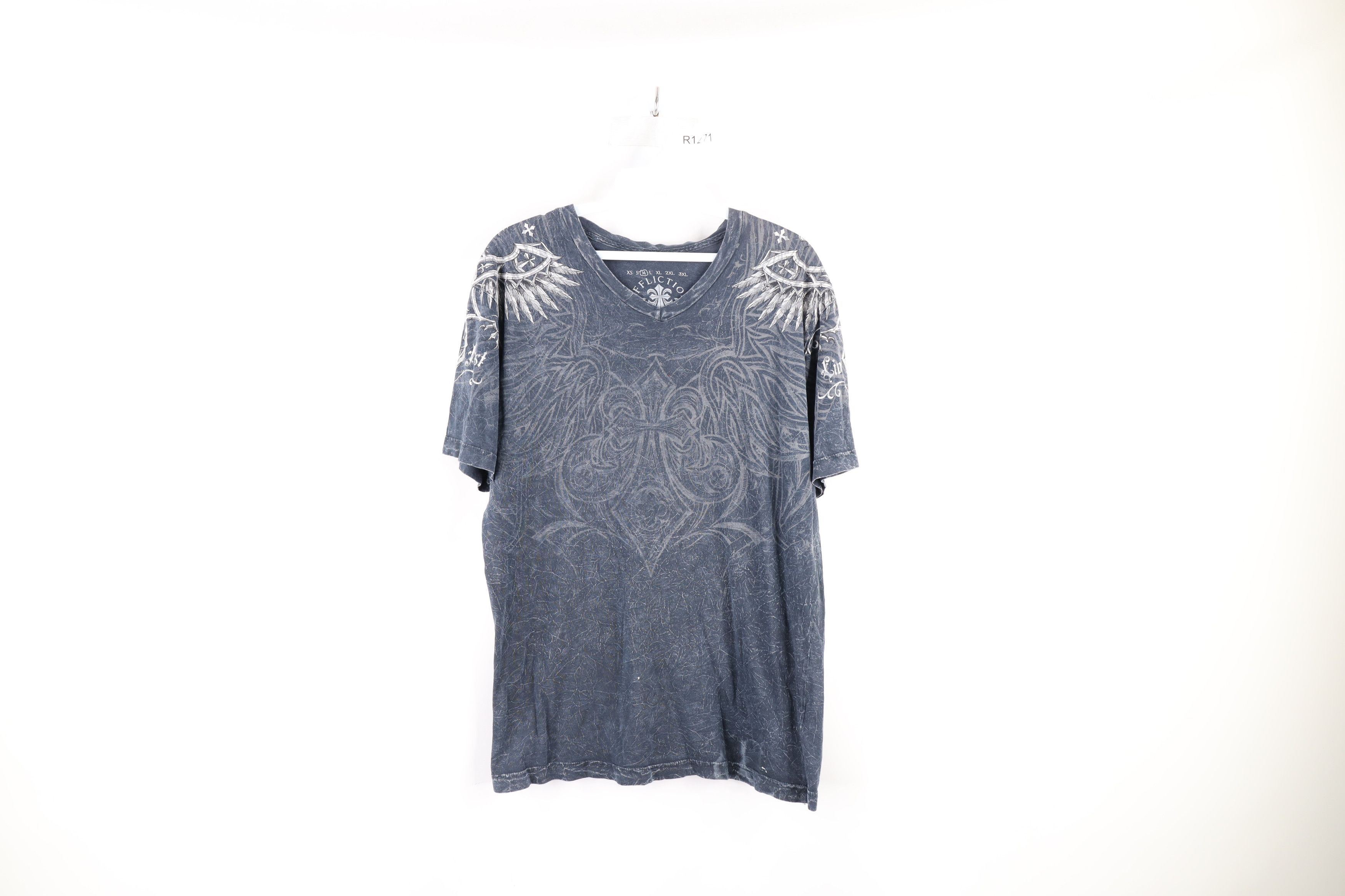 Vintage Vintage Affliction Wash Cross Wings MMA Fighting T-Shirt | Grailed