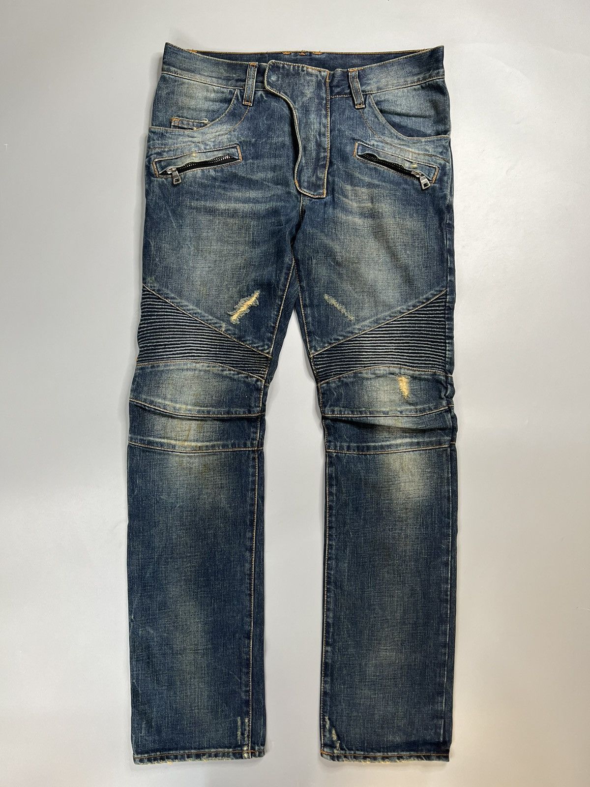 Balmain Balmain x Christophe Decarnin Japanese Denim Biker Jeans | Grailed