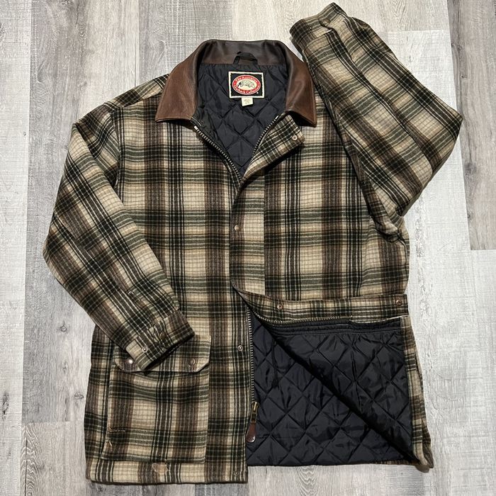 Vintage Australian Outback Quilted Brown Plaid Flannel Chore Coat | Grailed