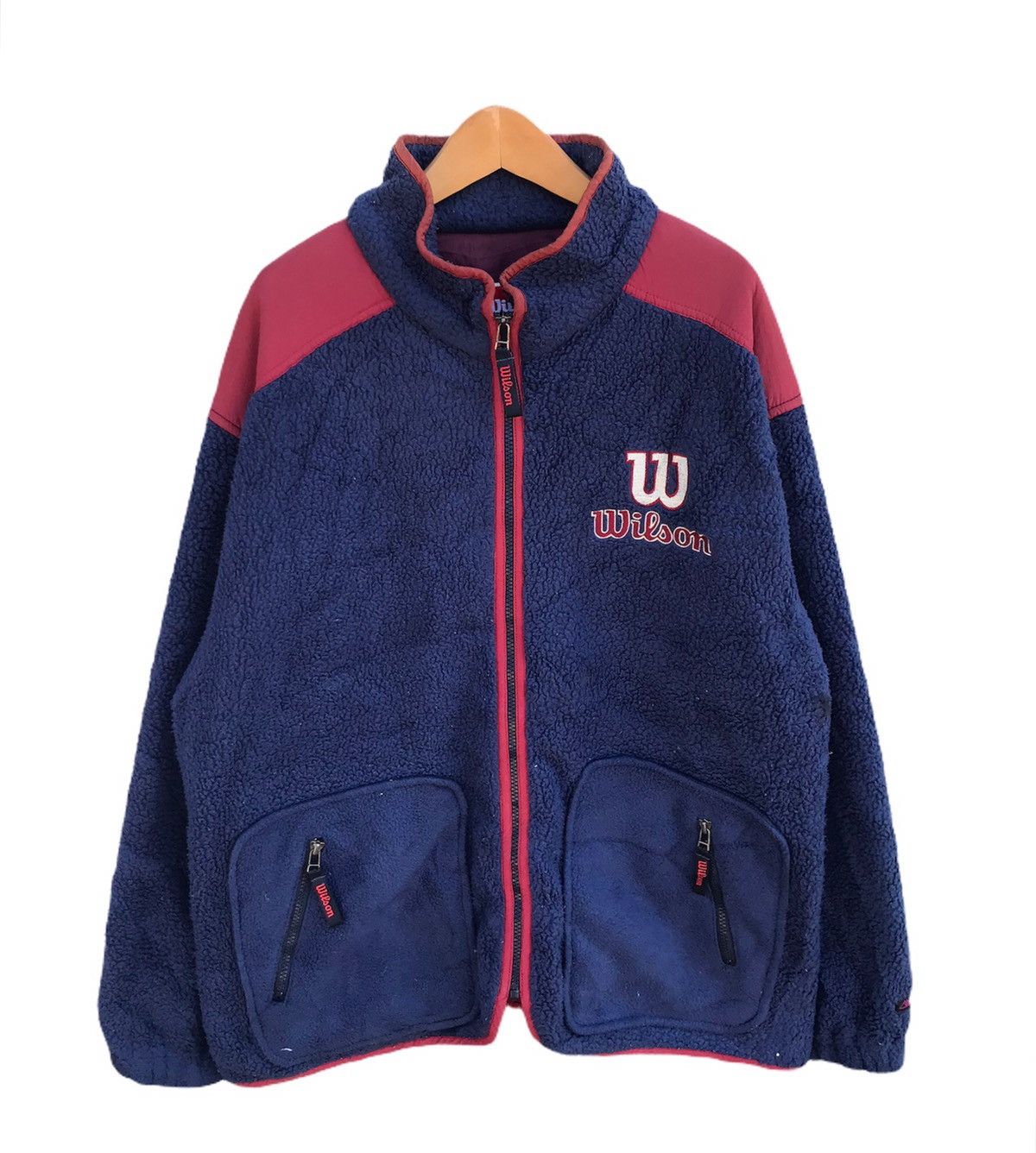 Vintage × Wilson Athletics Wilson chicago deep pile fleece jacket | Grailed