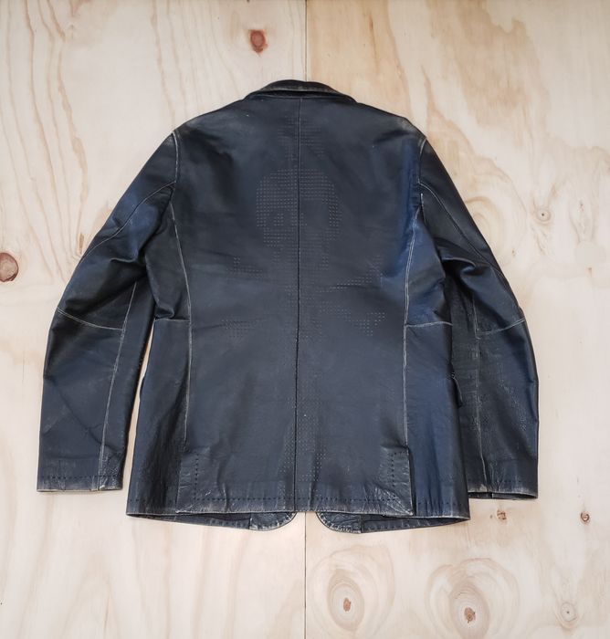 Vintage Vintage Faded Ringspun Studded Skeleton Leather Jacket | Grailed