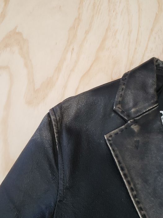 Vintage Vintage Faded Ringspun Studded Skeleton Leather Jacket | Grailed