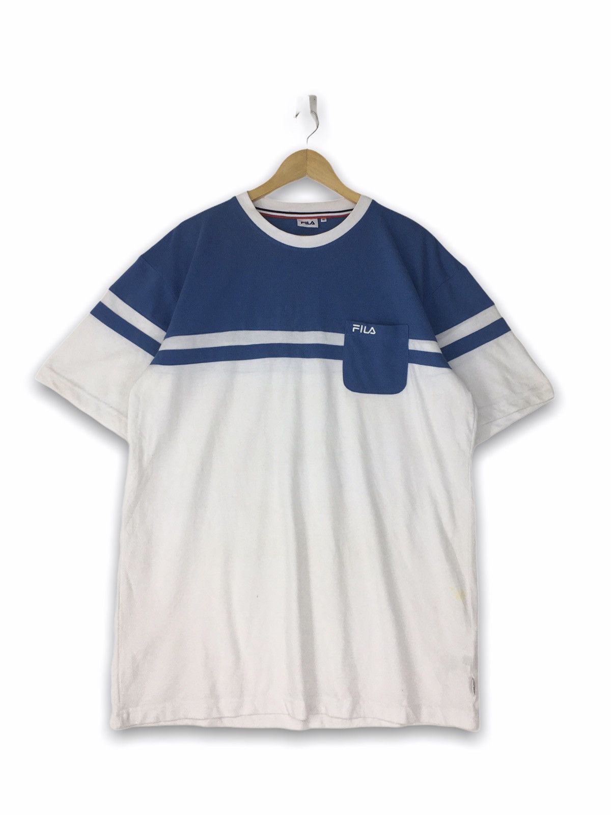 Vintage *Rare design Fila small logo stripes tees | Grailed