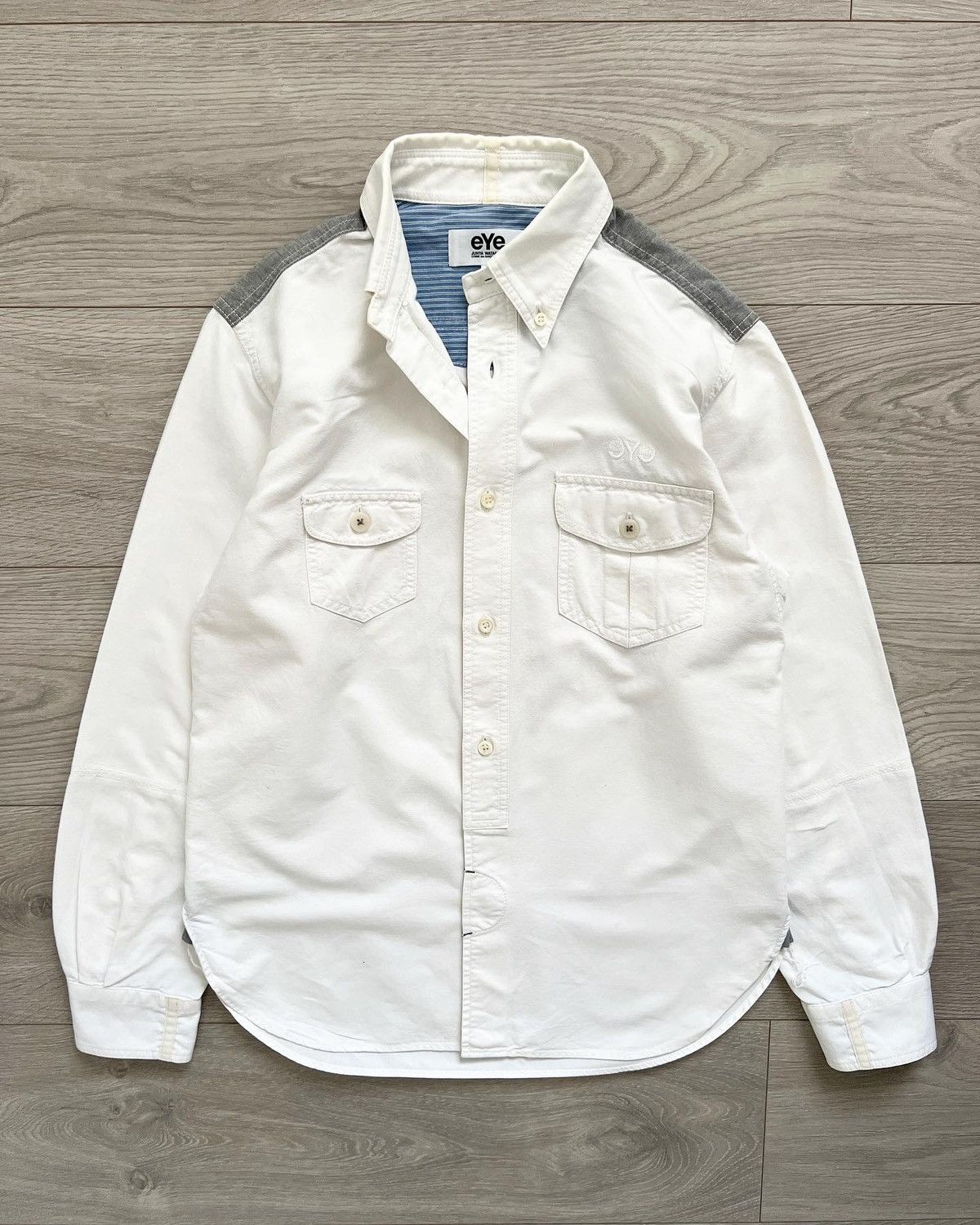 Junya Watanabe Junya Watanabe EYE AD2017 Elbow Patch Panelled Shirt ...