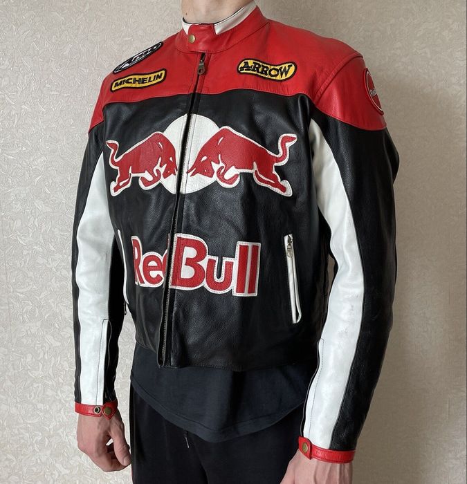 Red Bull RED BULL Racing Leather Jacket Vintage | Grailed
