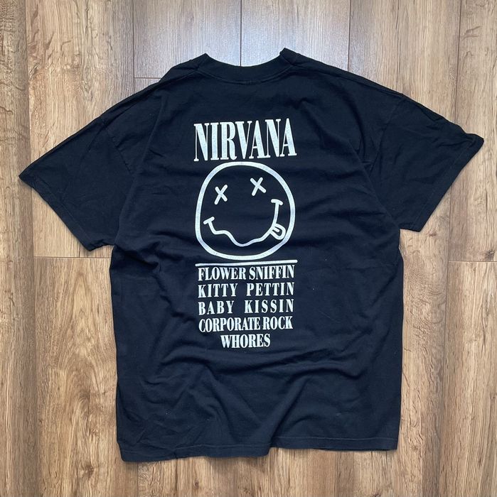 Vintage Vintage 90s Nirvana Nevermind Smiley Face T shirt | Grailed