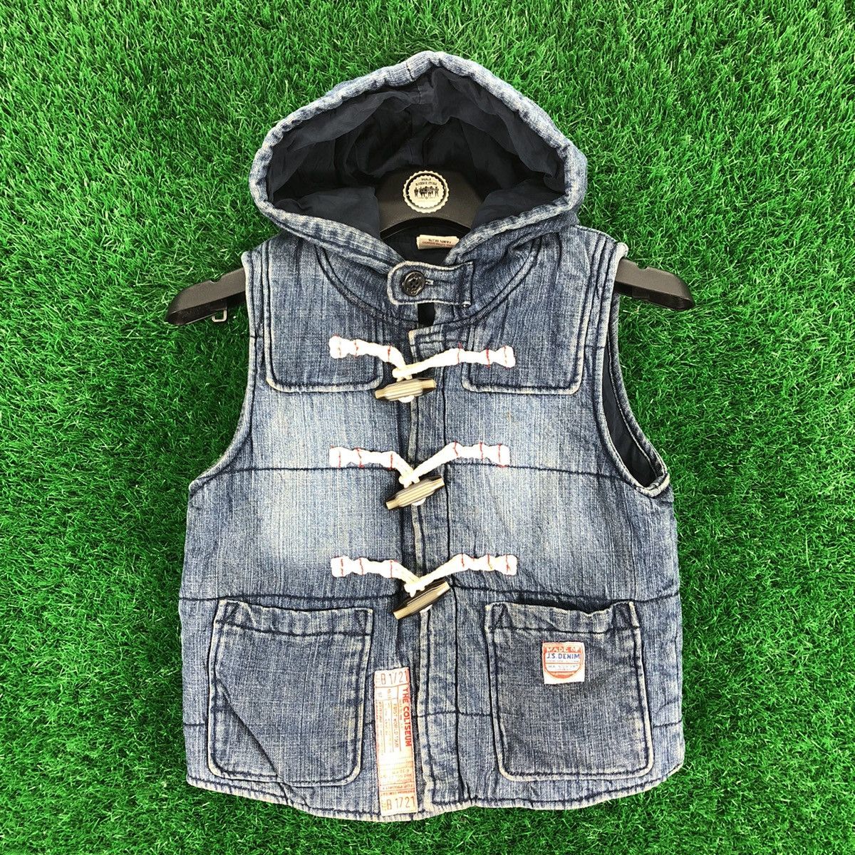 Vintage Vintage Denim Vest Jacket Duffle Button Kid by Junk Store | Grailed