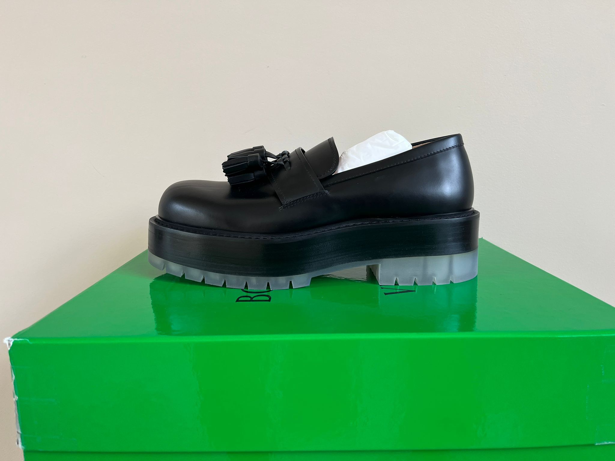 Bottega Veneta Tassel Stilt Derby Shoes in Black | Grailed