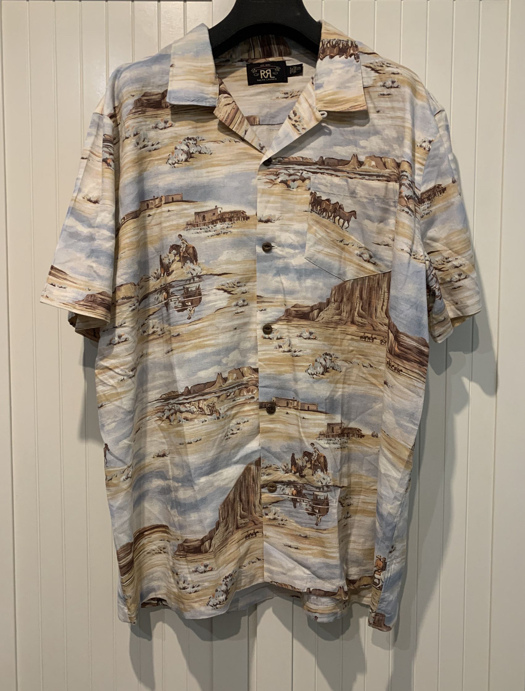 RRL Ralph Lauren FINAL DROP / SS'20 Shirt Camp Collar Western Print | Grailed