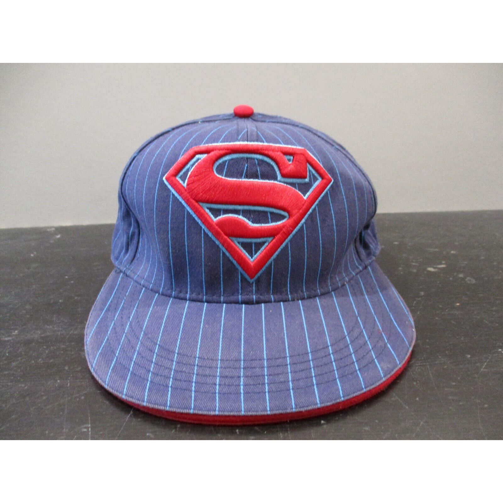 Vintage Superman Hat Cap Snap Back Blue Red Six Flags DC Somics Super ...