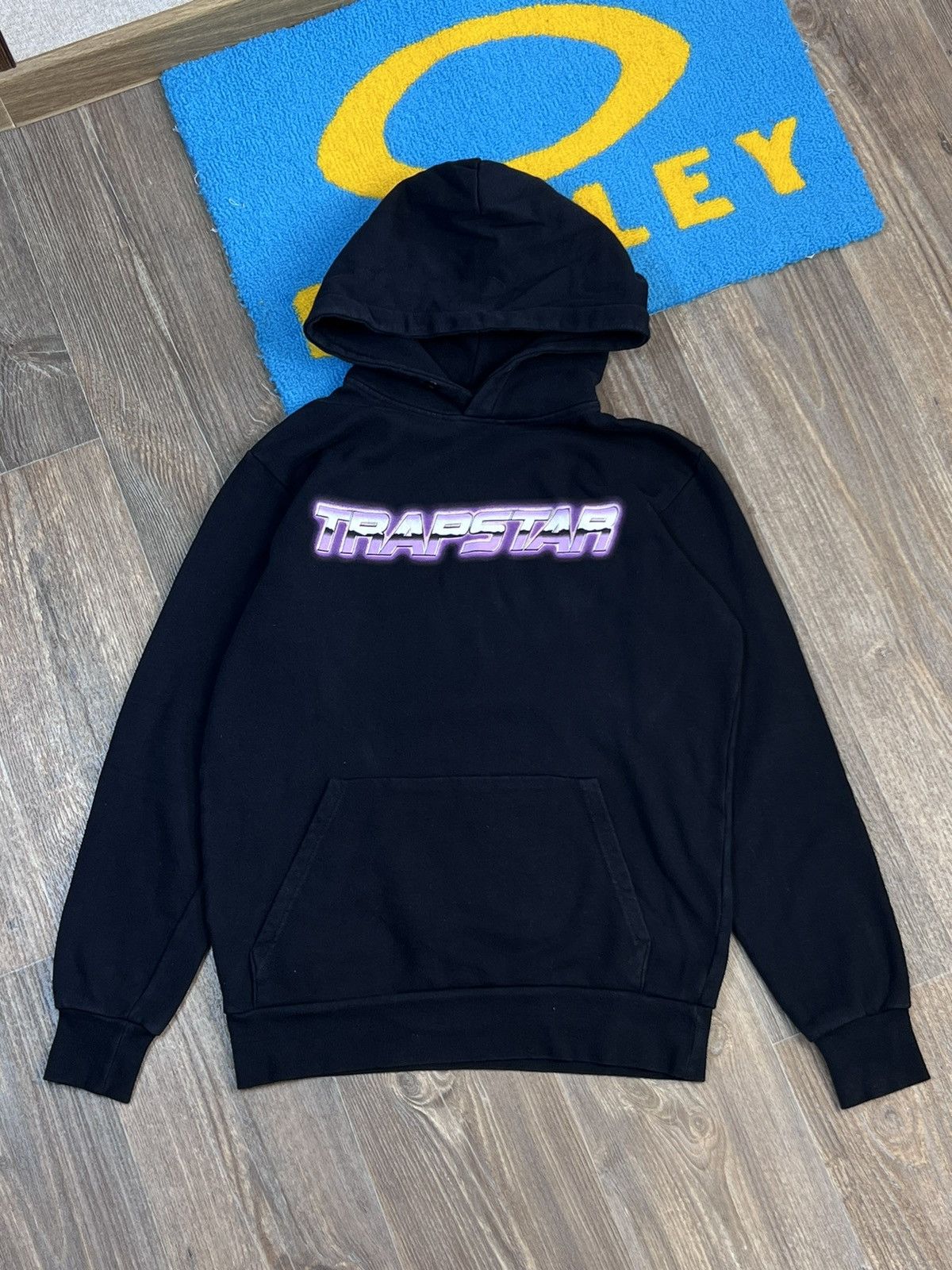 Vintage Trapstar purple big logo black hoodie | Grailed