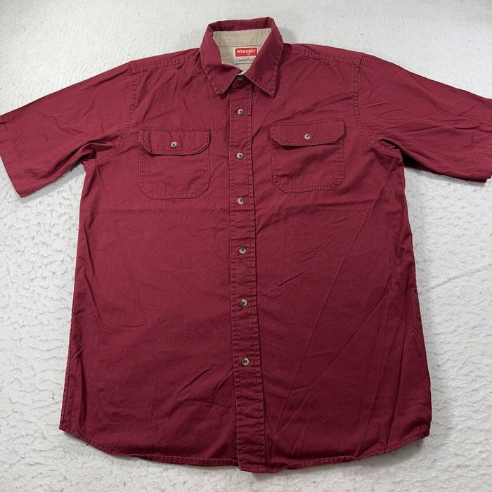 Wrangler Wrangler Premium Quality Maroon Red Button Front Shirt | Grailed