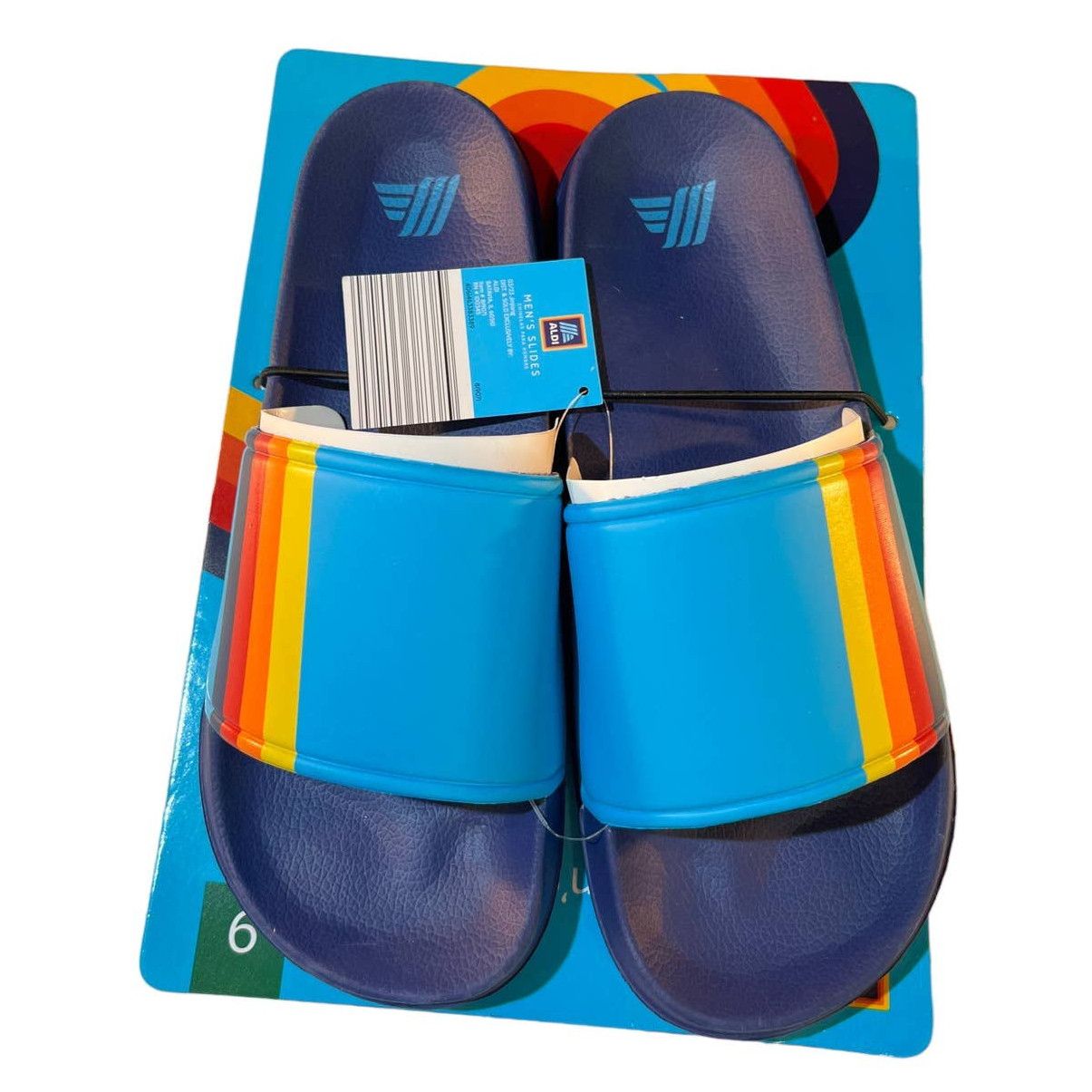 Other Aldi Navy/Rainbow Blue Slides - Multiple Sizes | Grailed