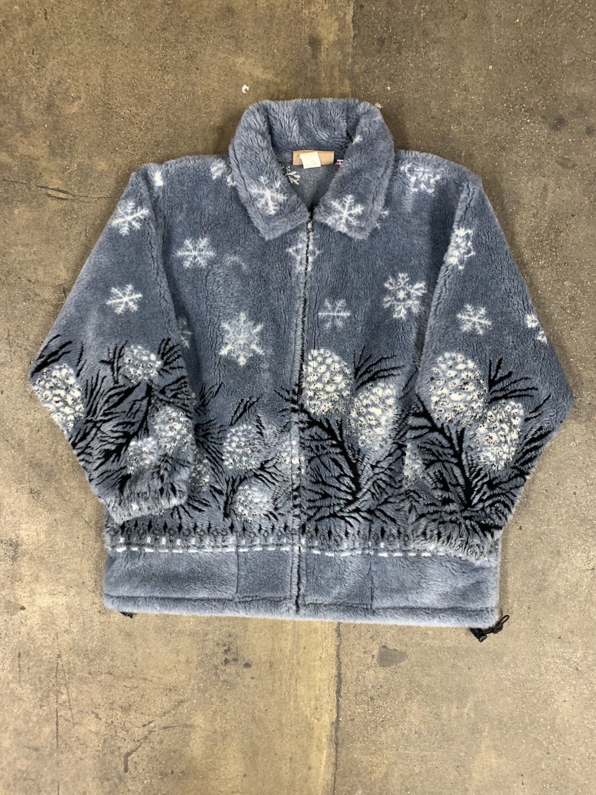 Art × Streetwear × Vintage Vintage Forest Snowflake Fleece Sweatshirt ...