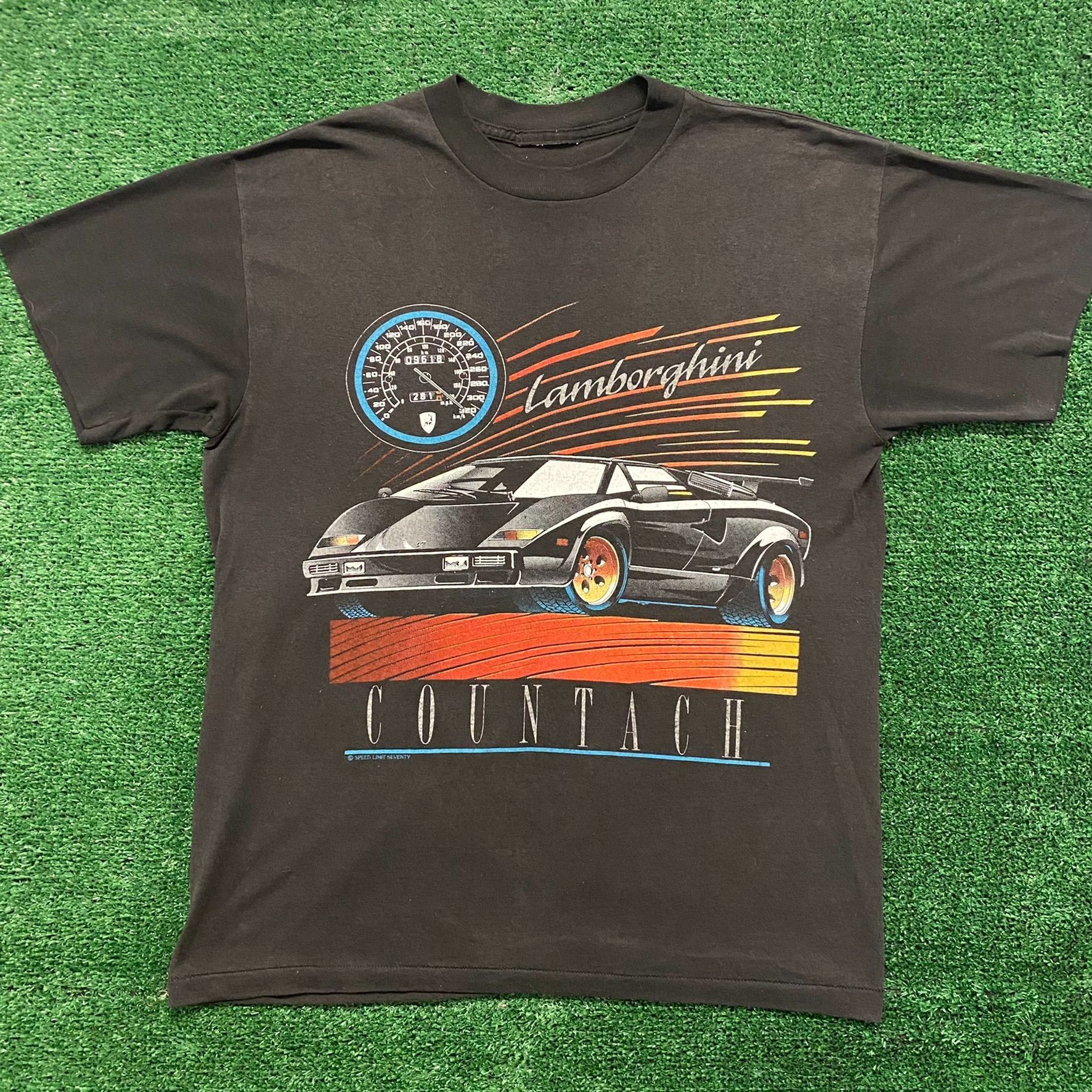 Lamborghini × Vintage Vintage 80s Lamborghini Countach Single Stitch T ...