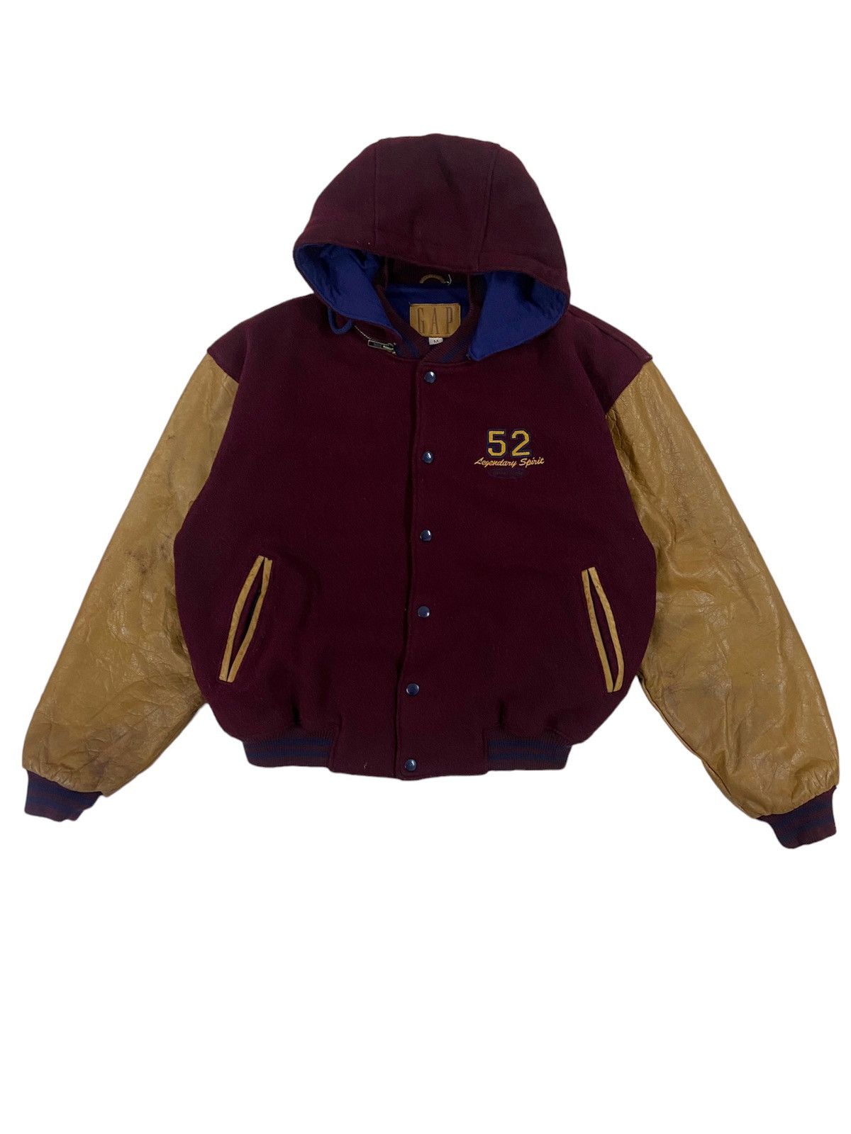 Gap Vintage GAP Legendary Spirit Varsity Leather Wool Jacket | Grailed