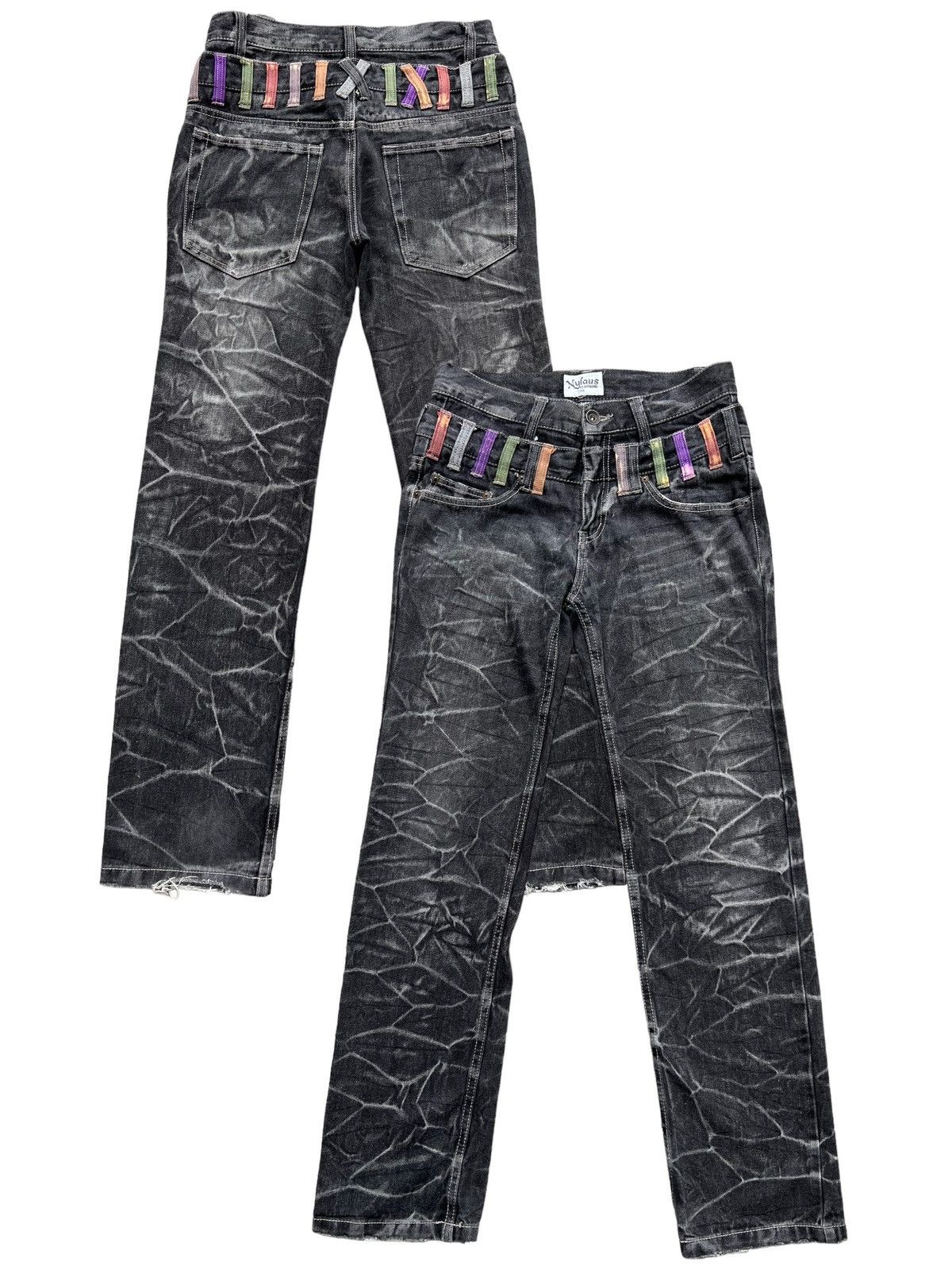 Distressed Denim Nylaus Double Waist Charcoal Distressed High Rise ...