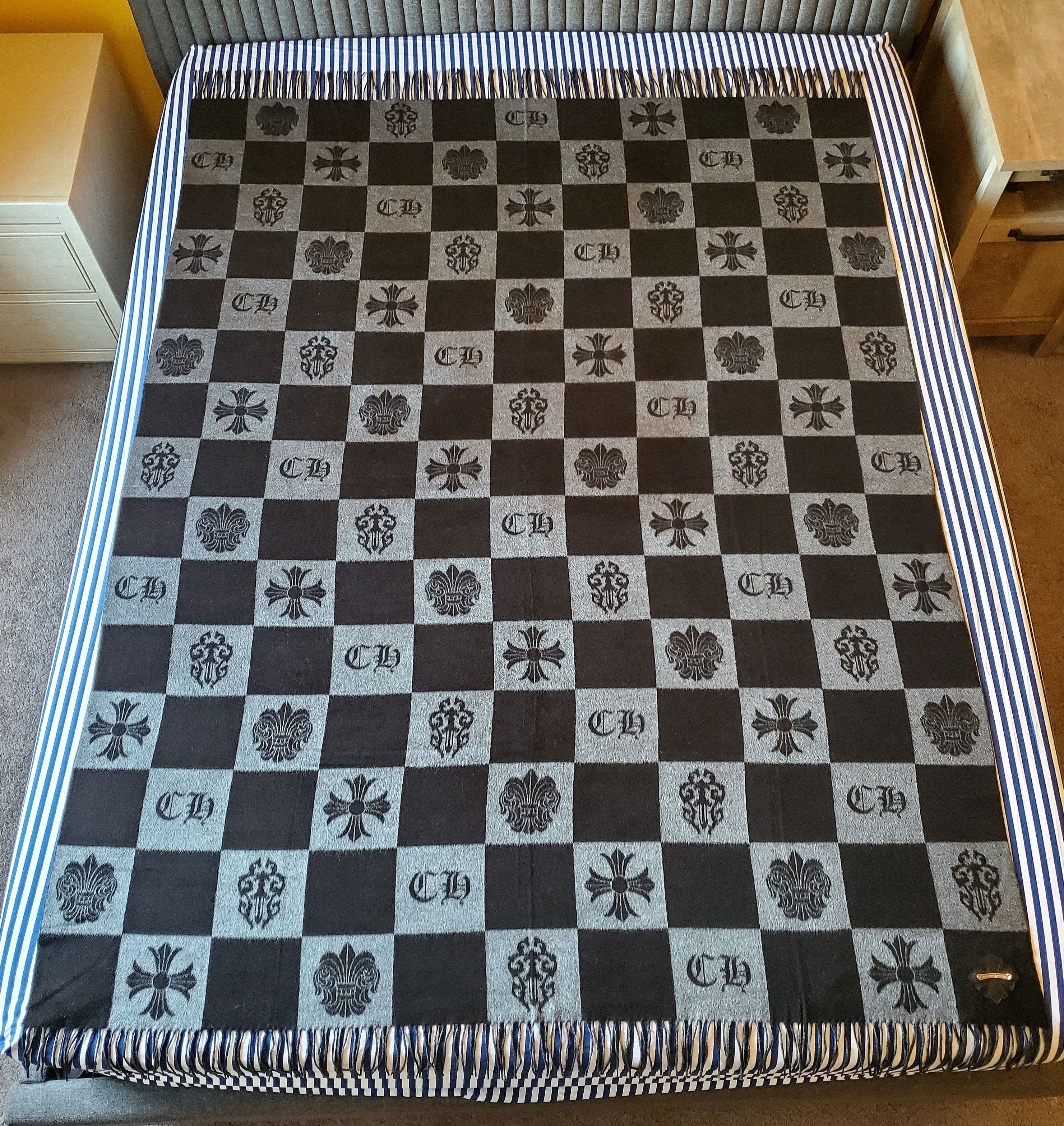 Chrome Hearts Chrome Hearts Logo Motifs Silk Blanket / Rug / Shawl ...