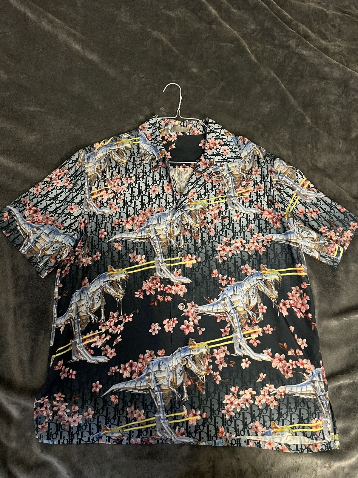 Dior × Kim Jones Dior Sorayama T-Rex Monogram Shirt | Grailed