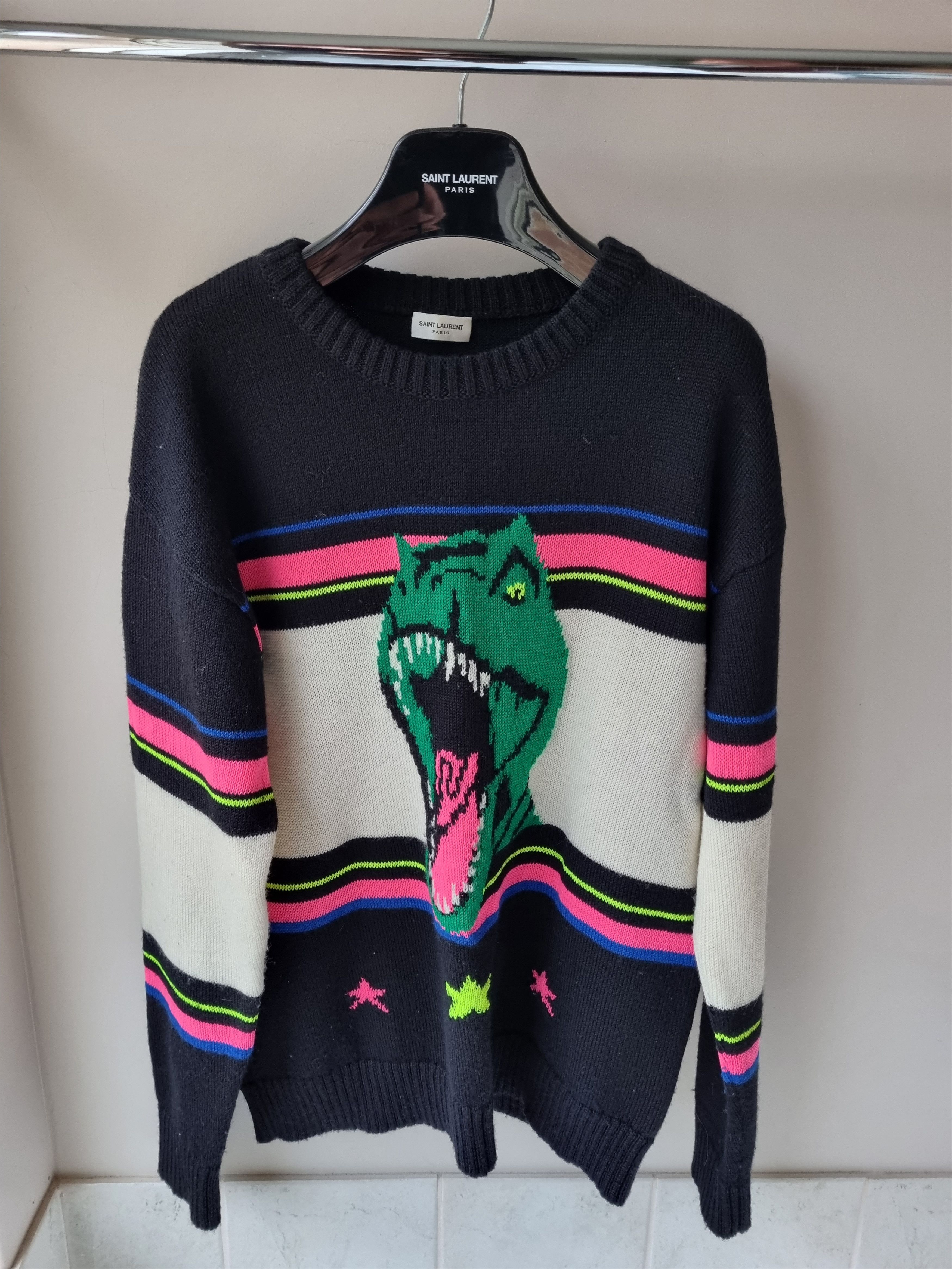 Saint Laurent Paris Runway T rex Dinosaur Sweater | Grailed