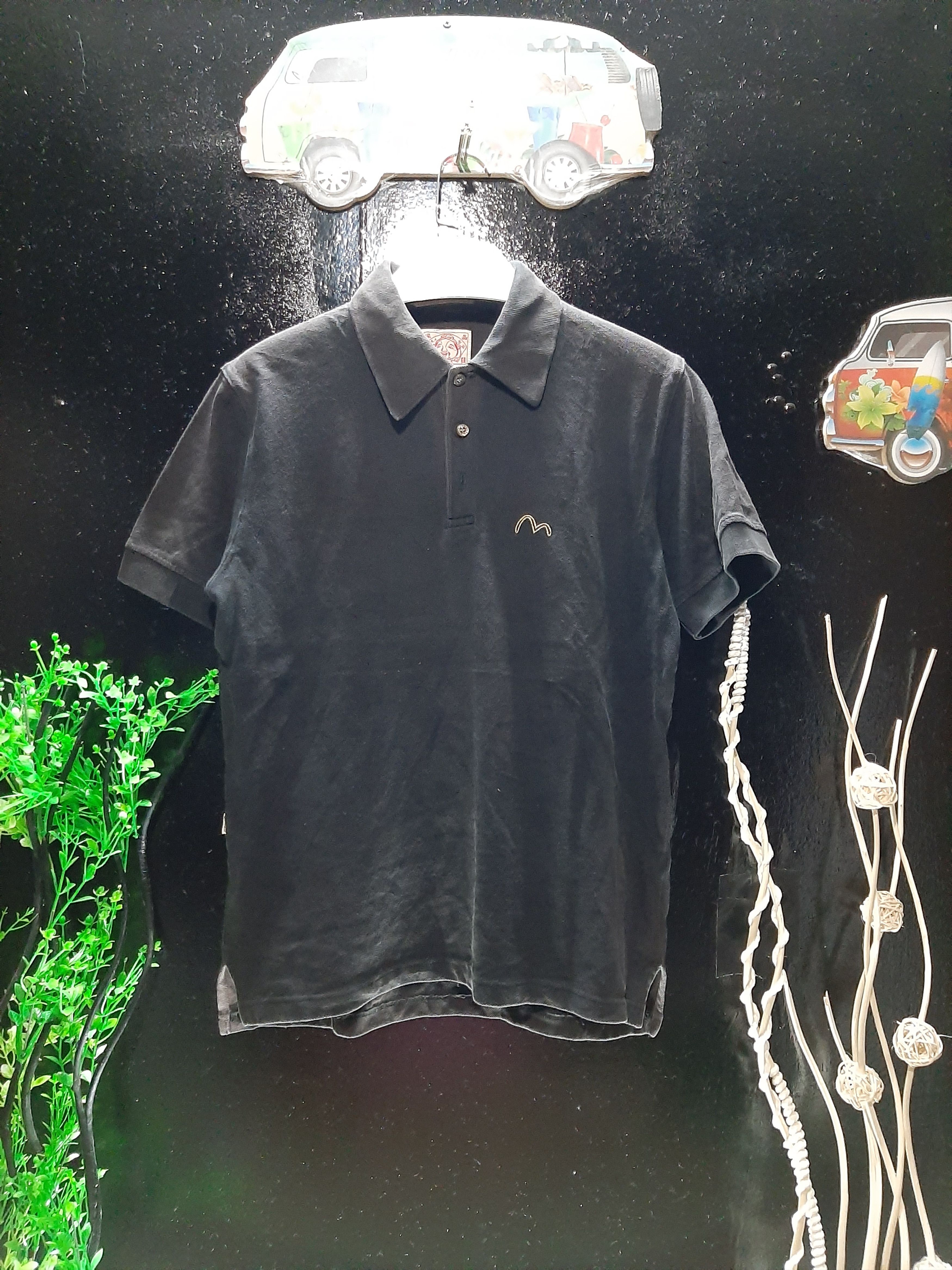 Pre-owned Evisu X Vintage Evisu Polo Shirt Embroidery Logo In Black ...