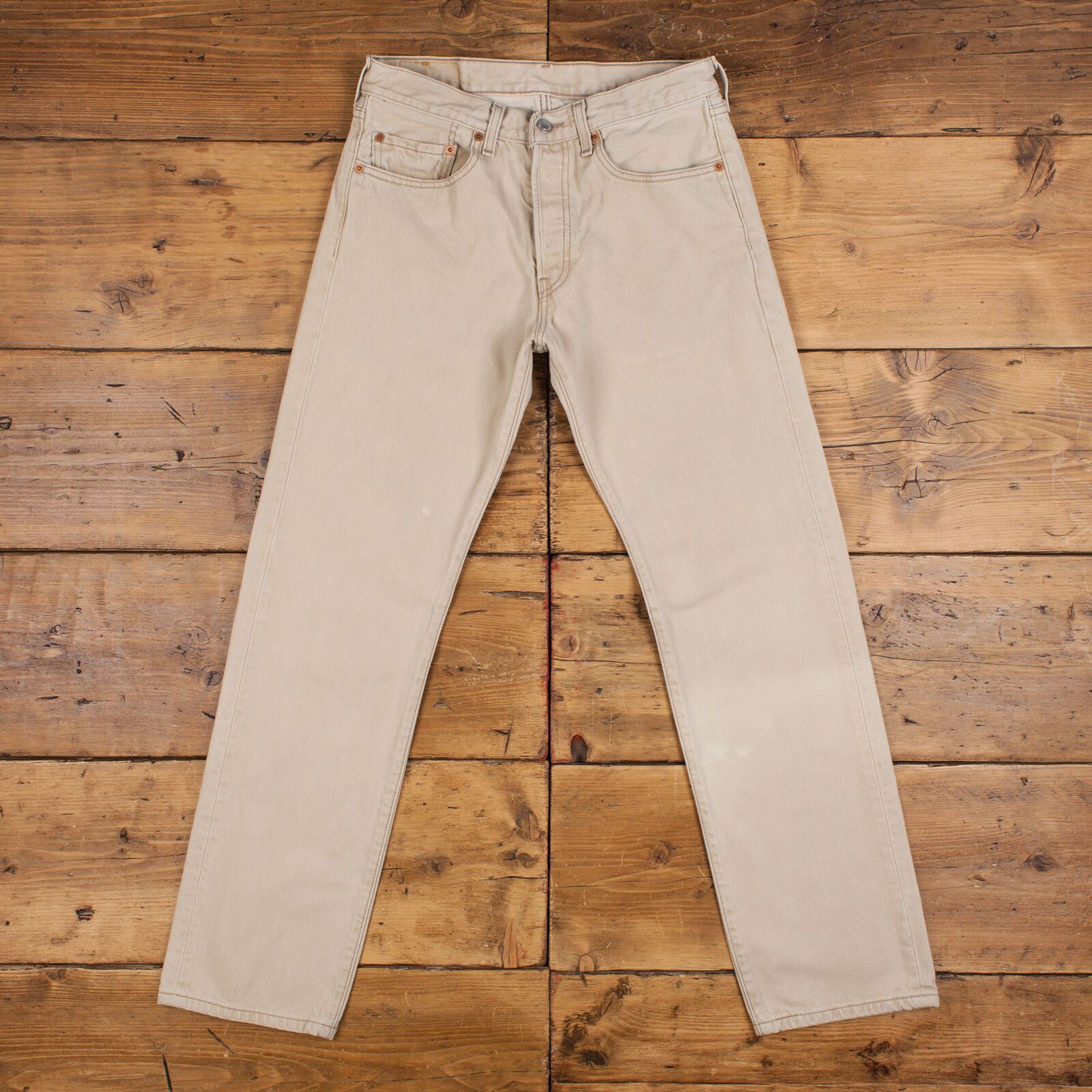 Levi's Vintage Levis 501 XX Jeans 31 x 32 Light Wash Straight Beige Red ...