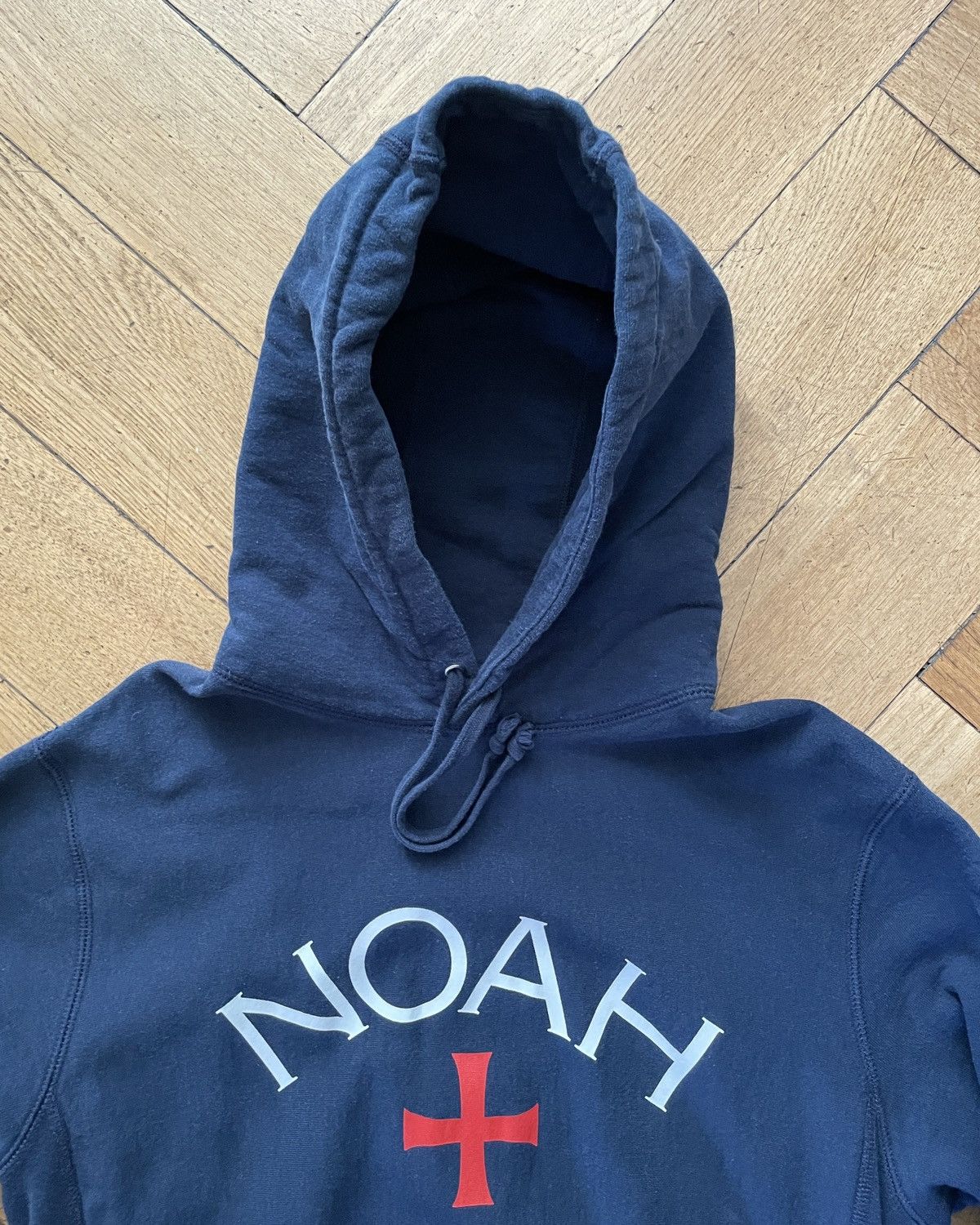 Noah Noah Core Logo Hoodie Navy Blue | Grailed