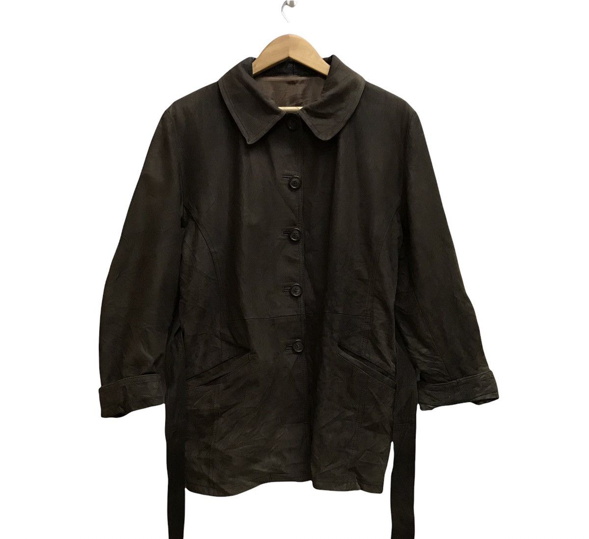 Vera Pelle Vera Pelle Leather jacket coat | Grailed