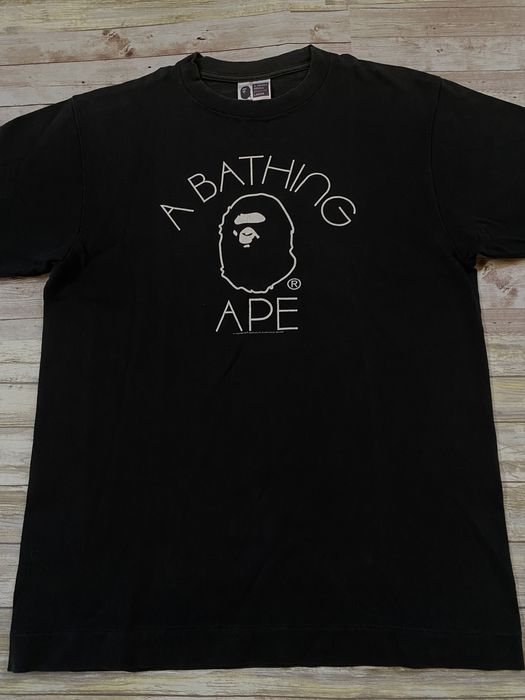 Bape College Logo Outline Tee | Grailed