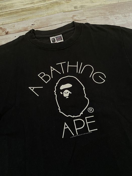 Bape College Logo Outline Tee | Grailed