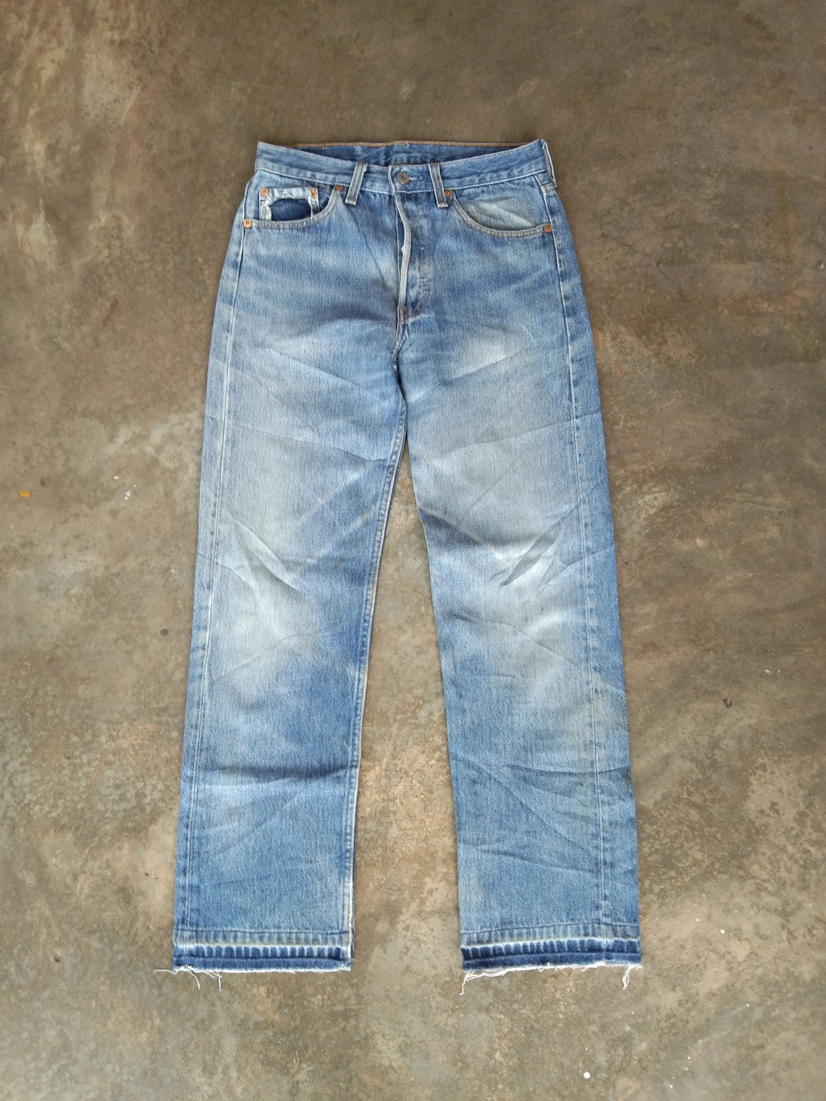 Levi's × Streetwear × Vintage 90s Vintage Levi's 501 Made In USA Distressed Jeans 27x28 | Grailed
