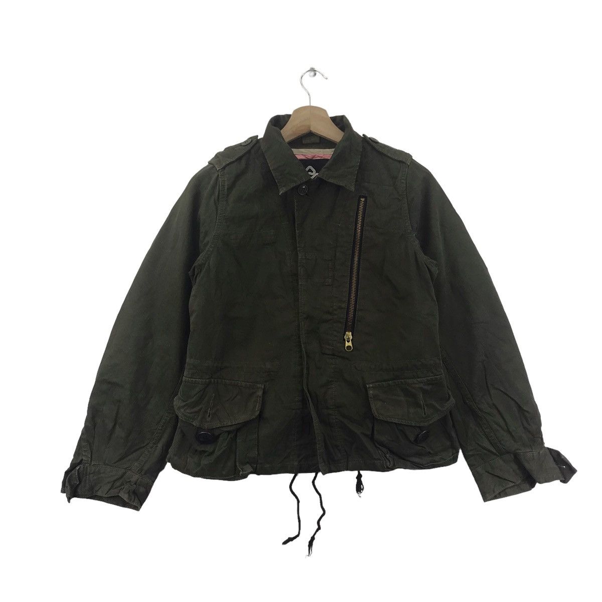 Vintage RNA Inc. Multi Pocket Green Jeans Bomber Jacket | Grailed