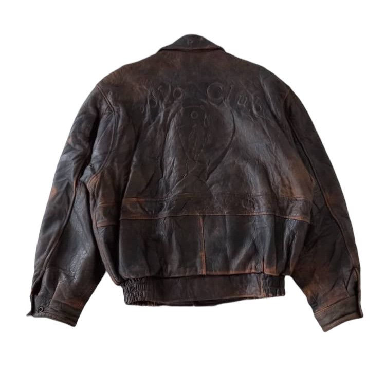 Polo Ralph Lauren Vintage Polo Club Big Logo Leather Bomber Jacket ...