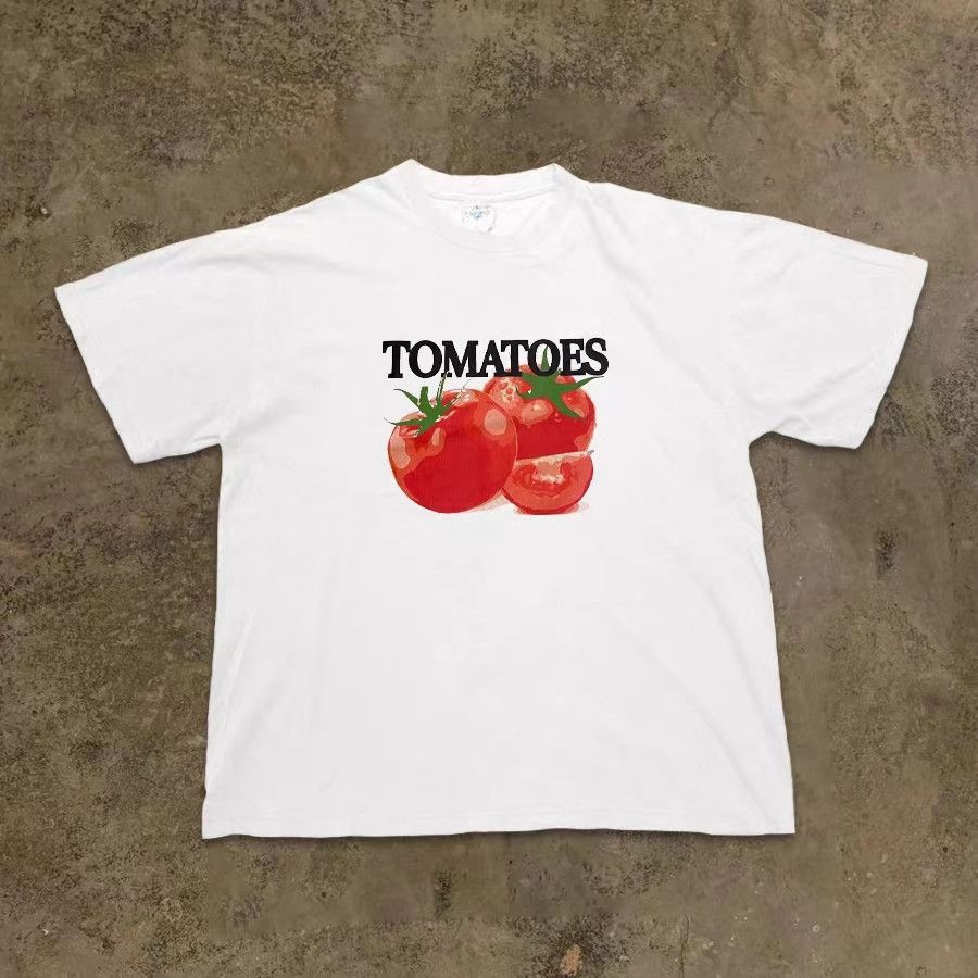 Designer × Vintage white tomato print tee | Grailed