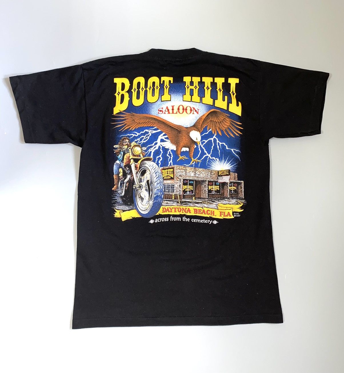 Streetwear × Vintage Boot Hill Saloon Vintage 90s Biker T-Shirt | Grailed