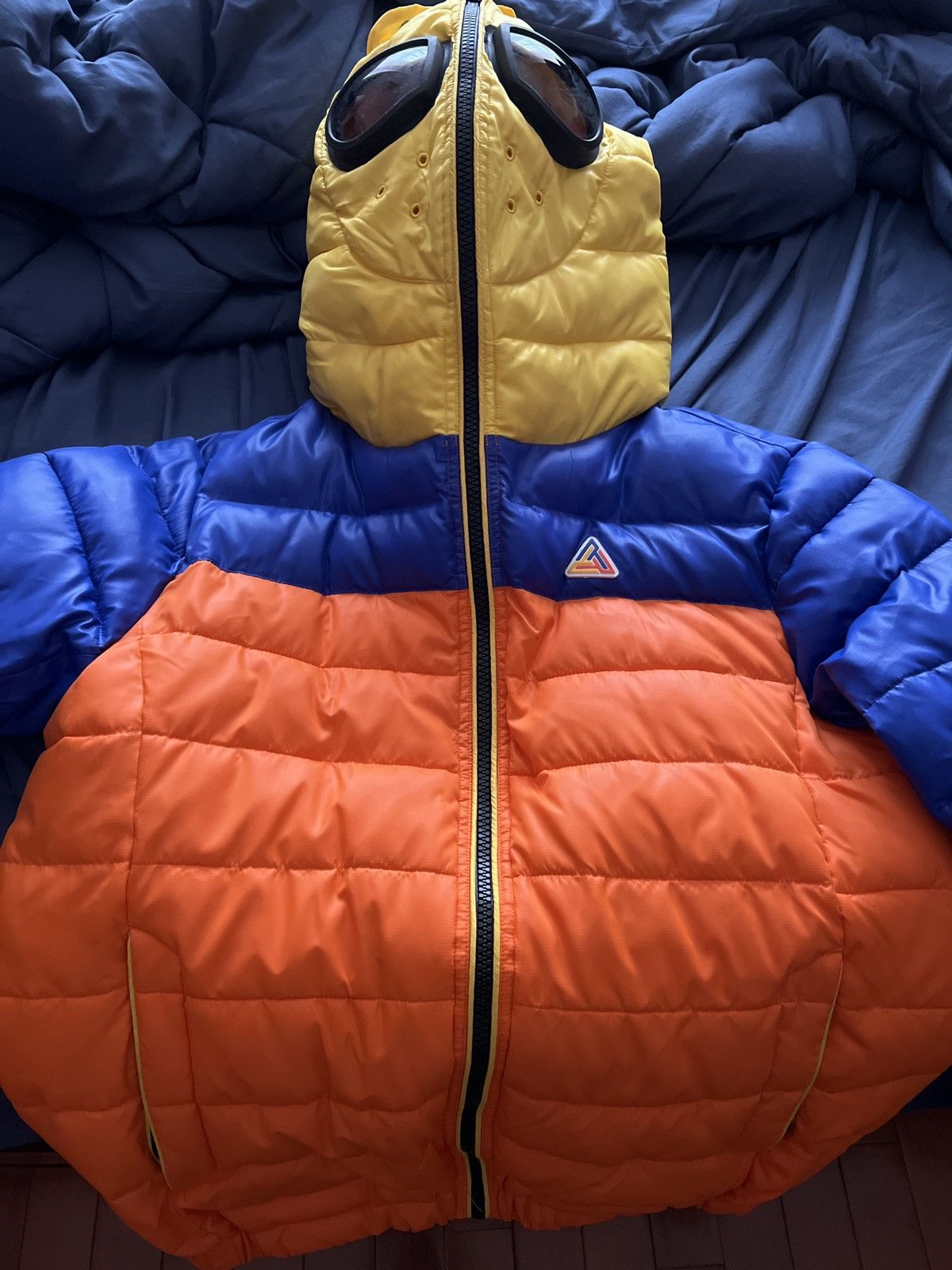 Black Pyramid Blue orange yellow bubble jacket zip up | Grailed