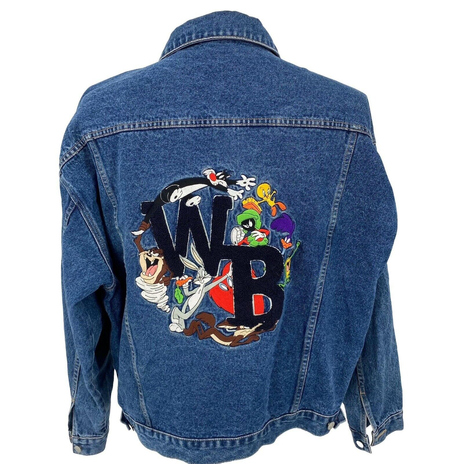Warner Bros VTG 90s Warner Bros Looney Tunes Denim Jean Jacket Men’s Sz ...