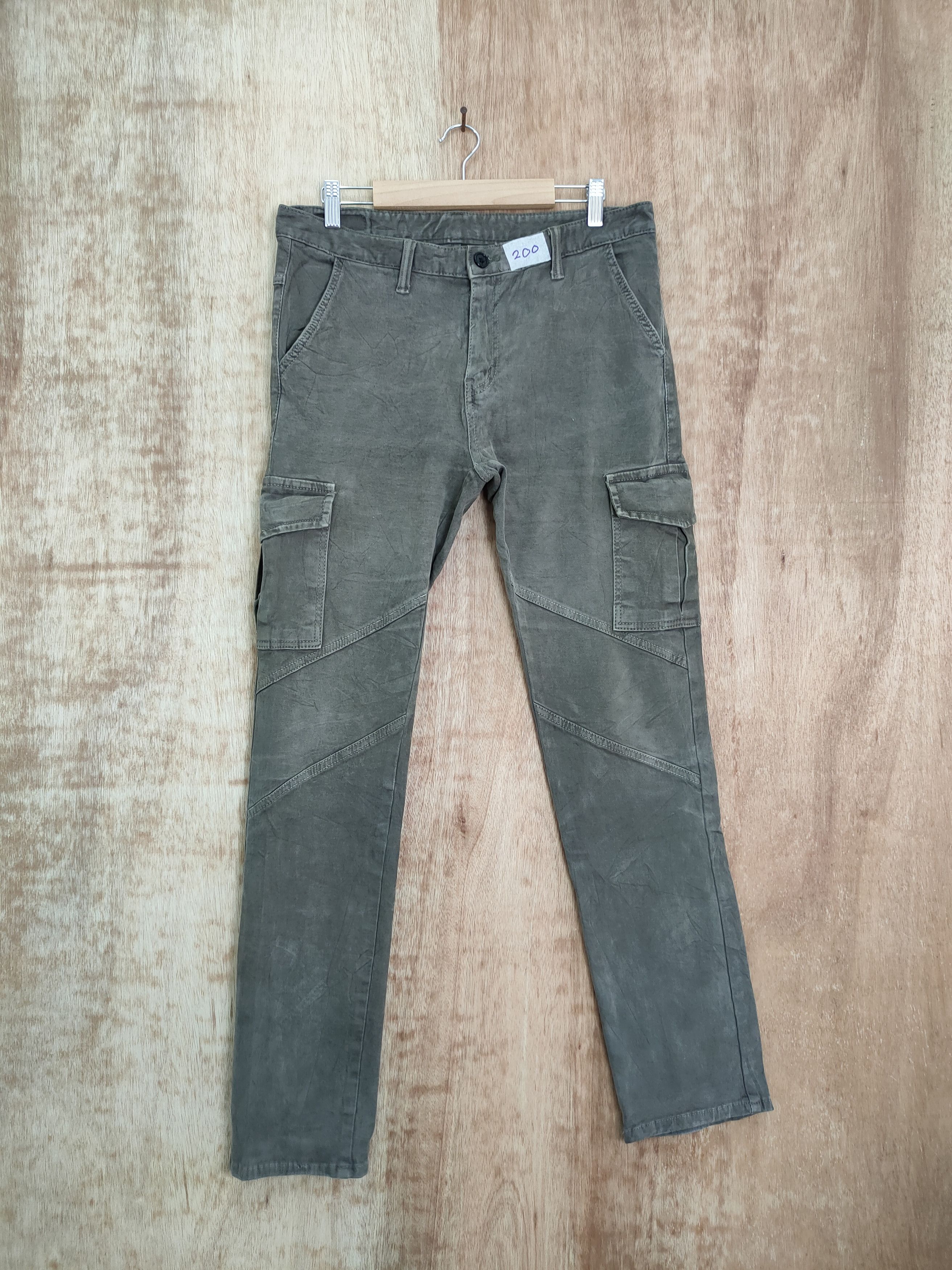 Japanese Brand DL Japan green skinny multipocket tactical cargo pants ...