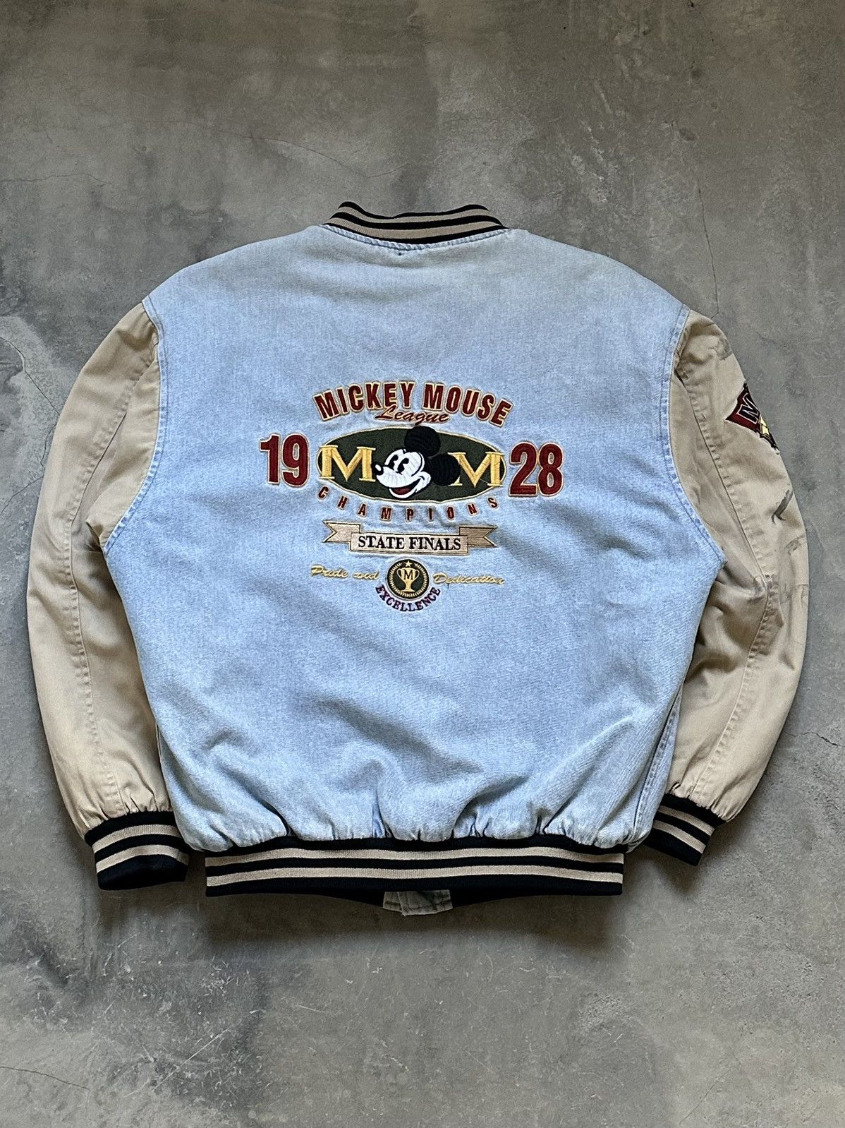 Disney × Very Rare × Vintage 1990s Disney Mickey Mouse League Bomber ...