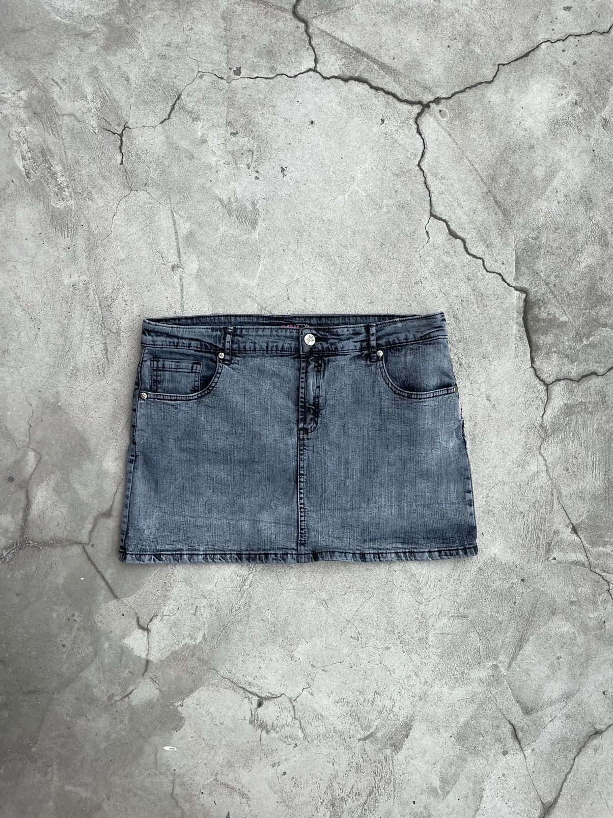 Rare Y2K Starcore Faded Denim Mini Skirt Mugler Star | Grailed