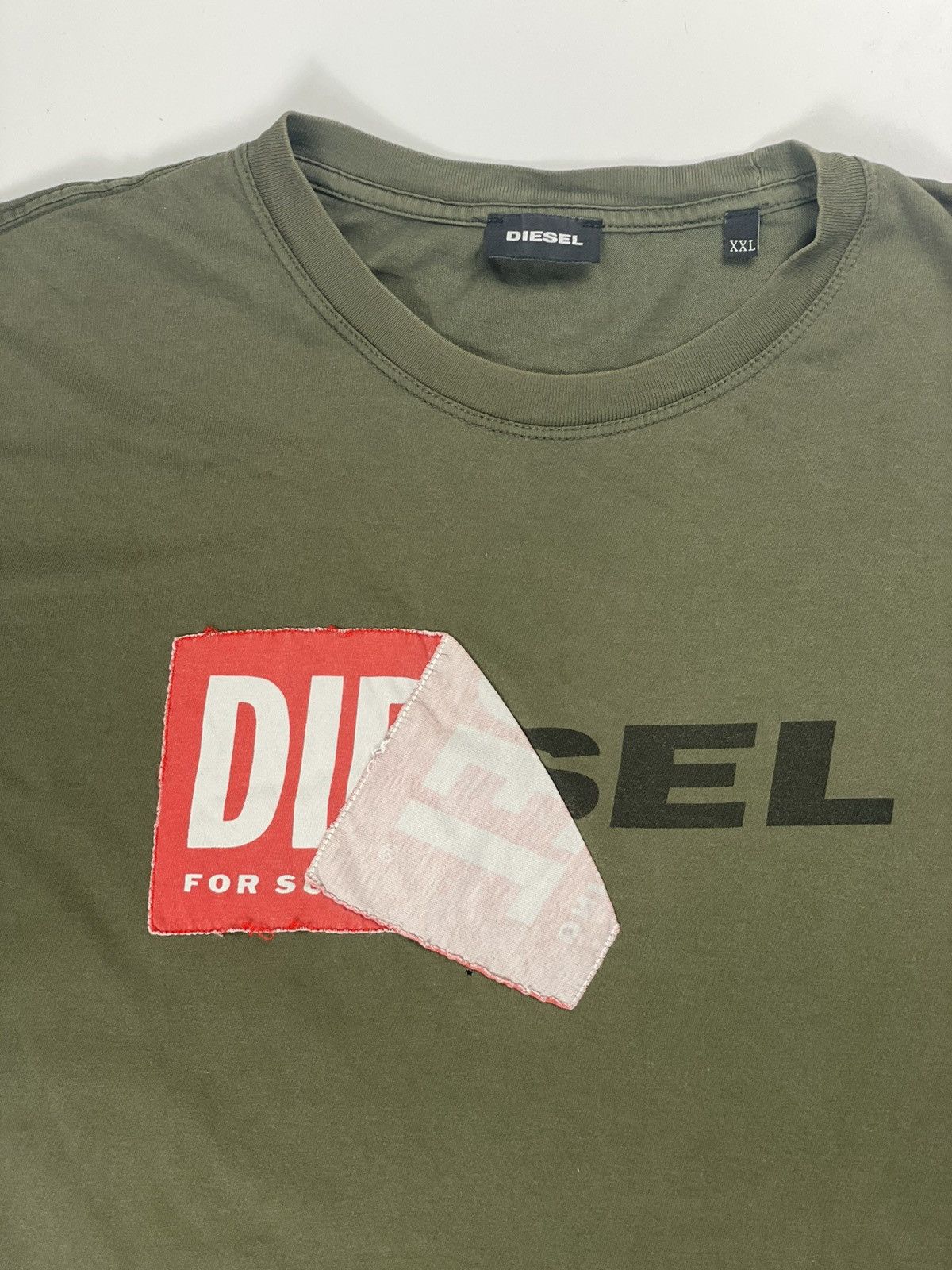 Diesel Diesel logo tshirt khaki premium y2k xxl slim | Grailed