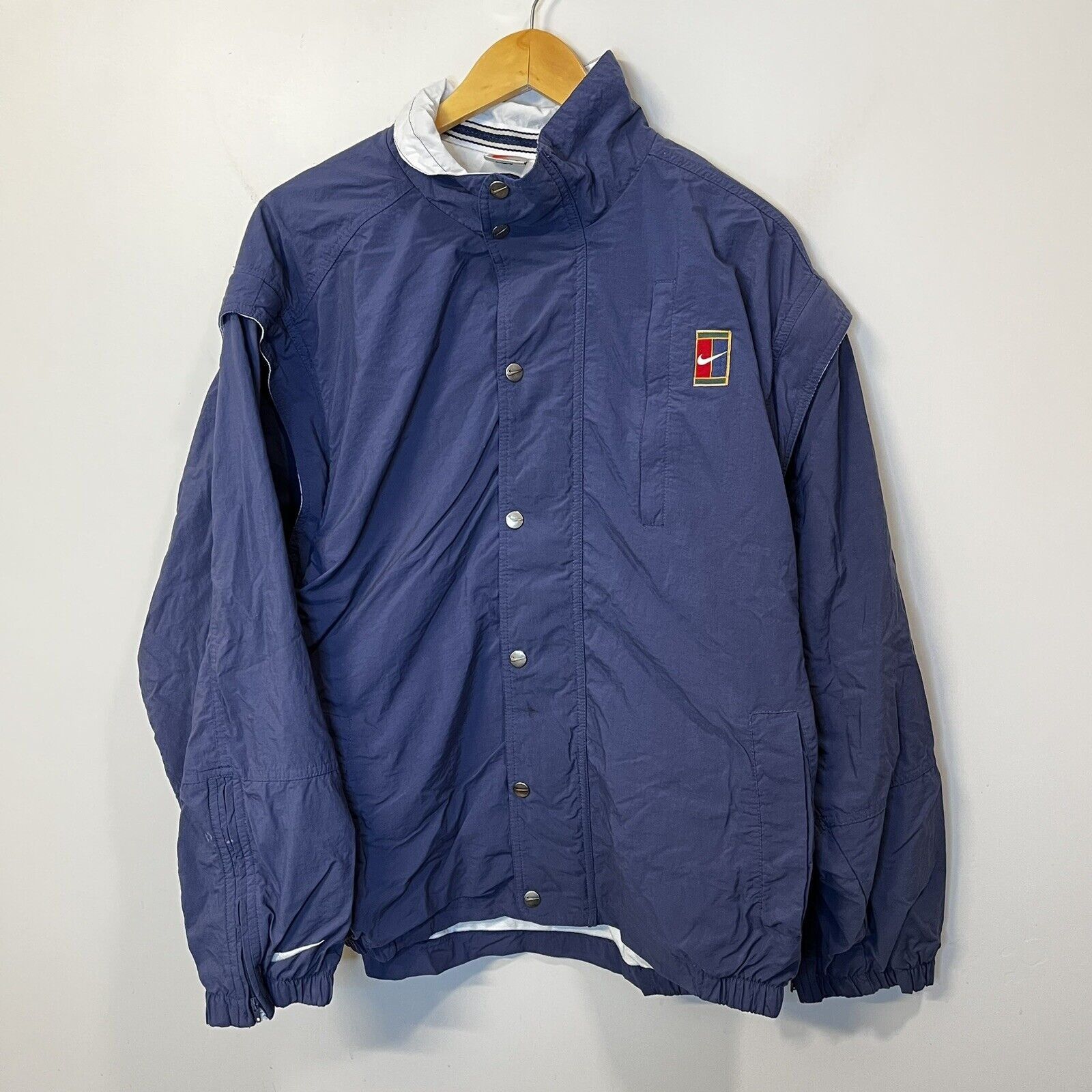 Nike VTG Nike Bomber Jacket Windbreaker Breakaway Arms Rare White | Grailed