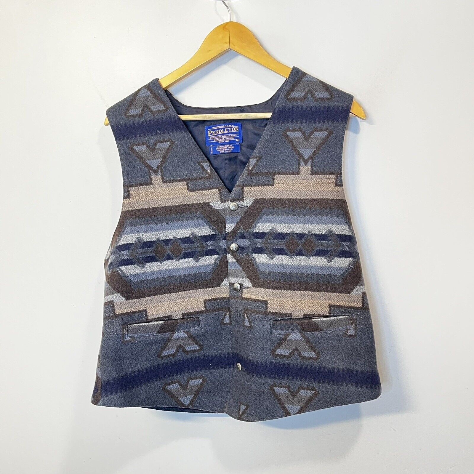 Pendleton × Vintage VTG Pendleton High Grade Western Wear Aztec Vest Wool L | Grailed