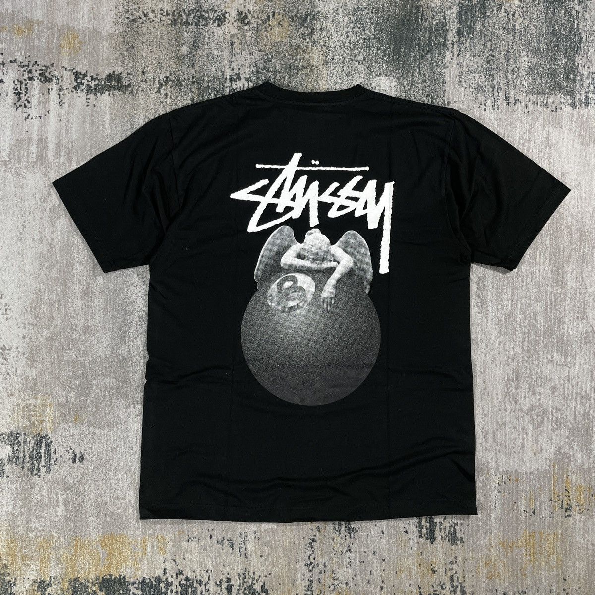 Streetwear × Stussy STUSSY TSHIRT LARGE BLACK - ANGEL | Grailed