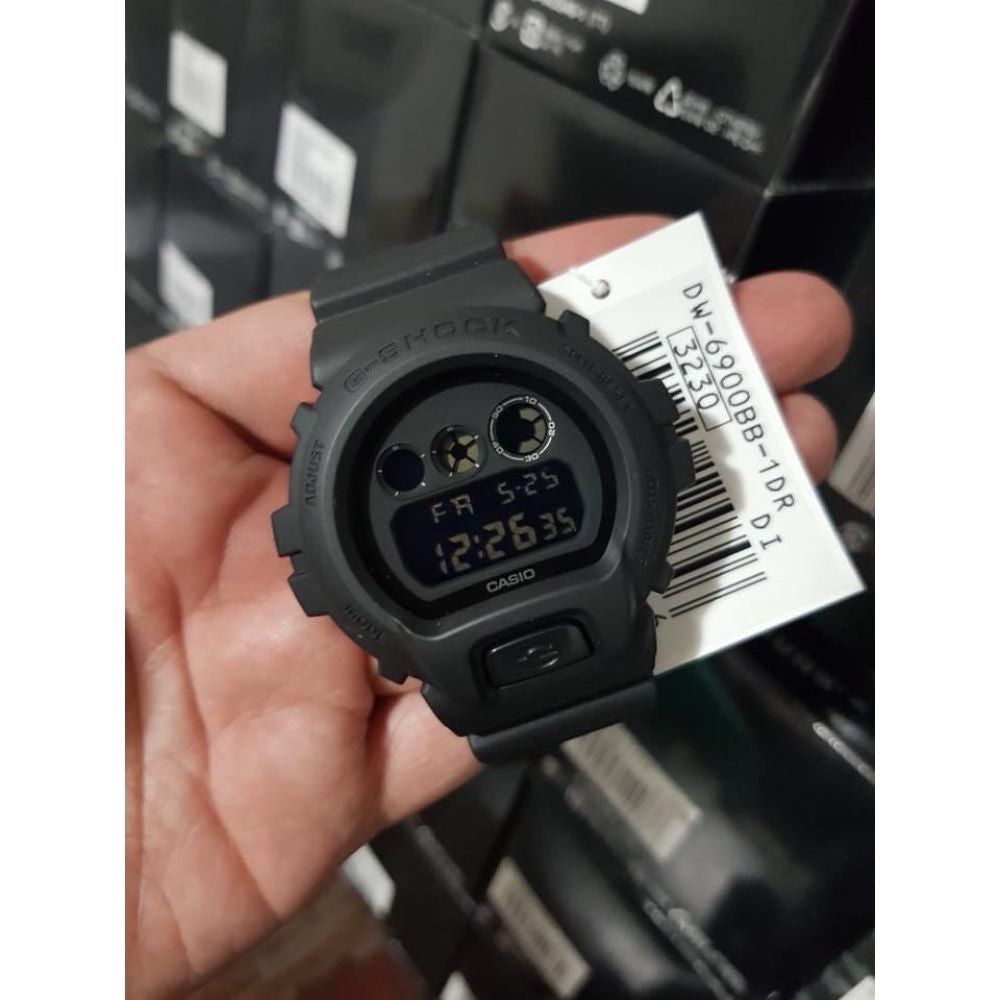 G Shock CASIO G-SHOCK AUTHENTIC DW-6900BB-1 MILITARY BLACK ORIGINAL ...