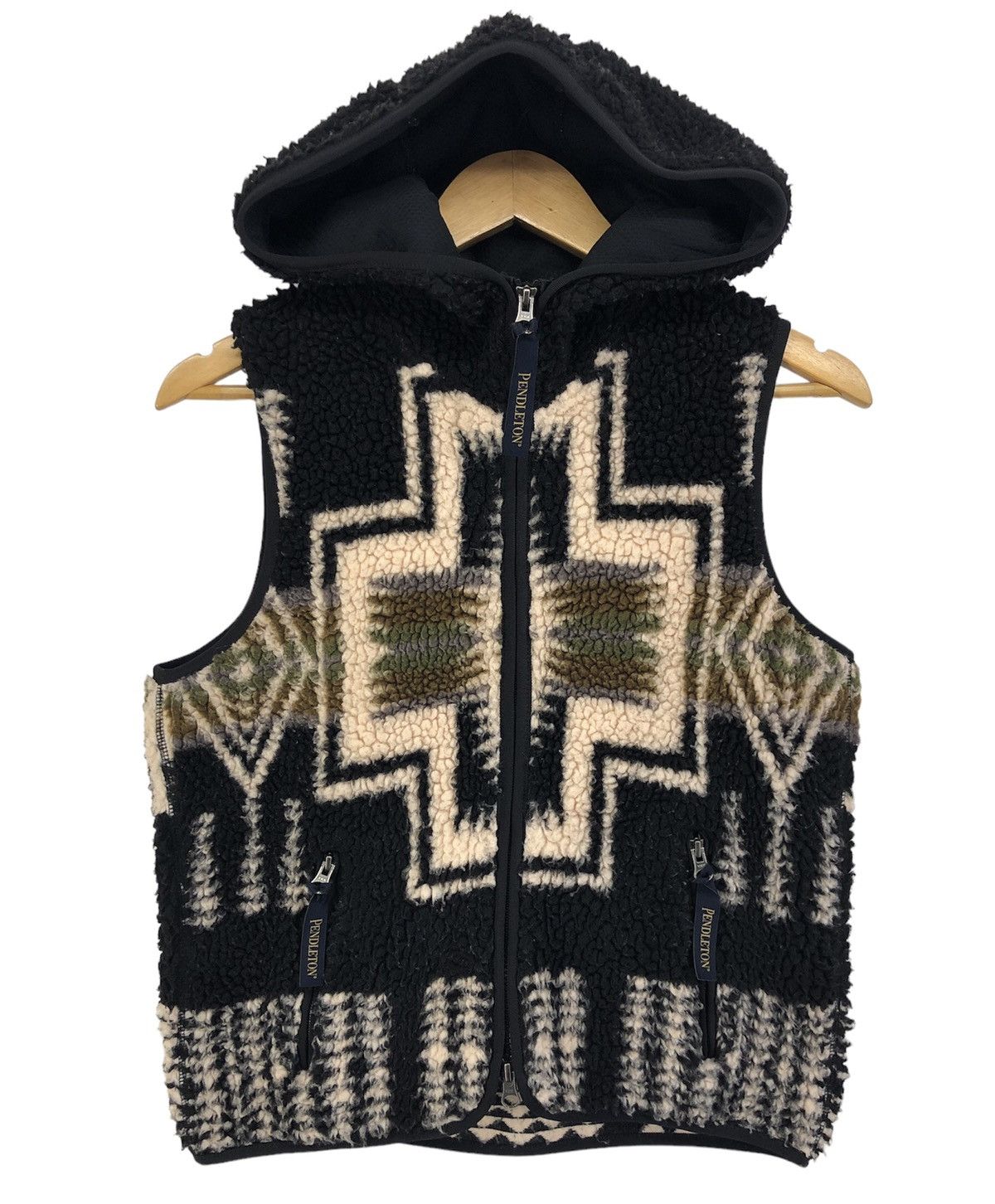 Pendleton Pendleton x Beams Native Fleece Hoodie Vest Jacket | Grailed